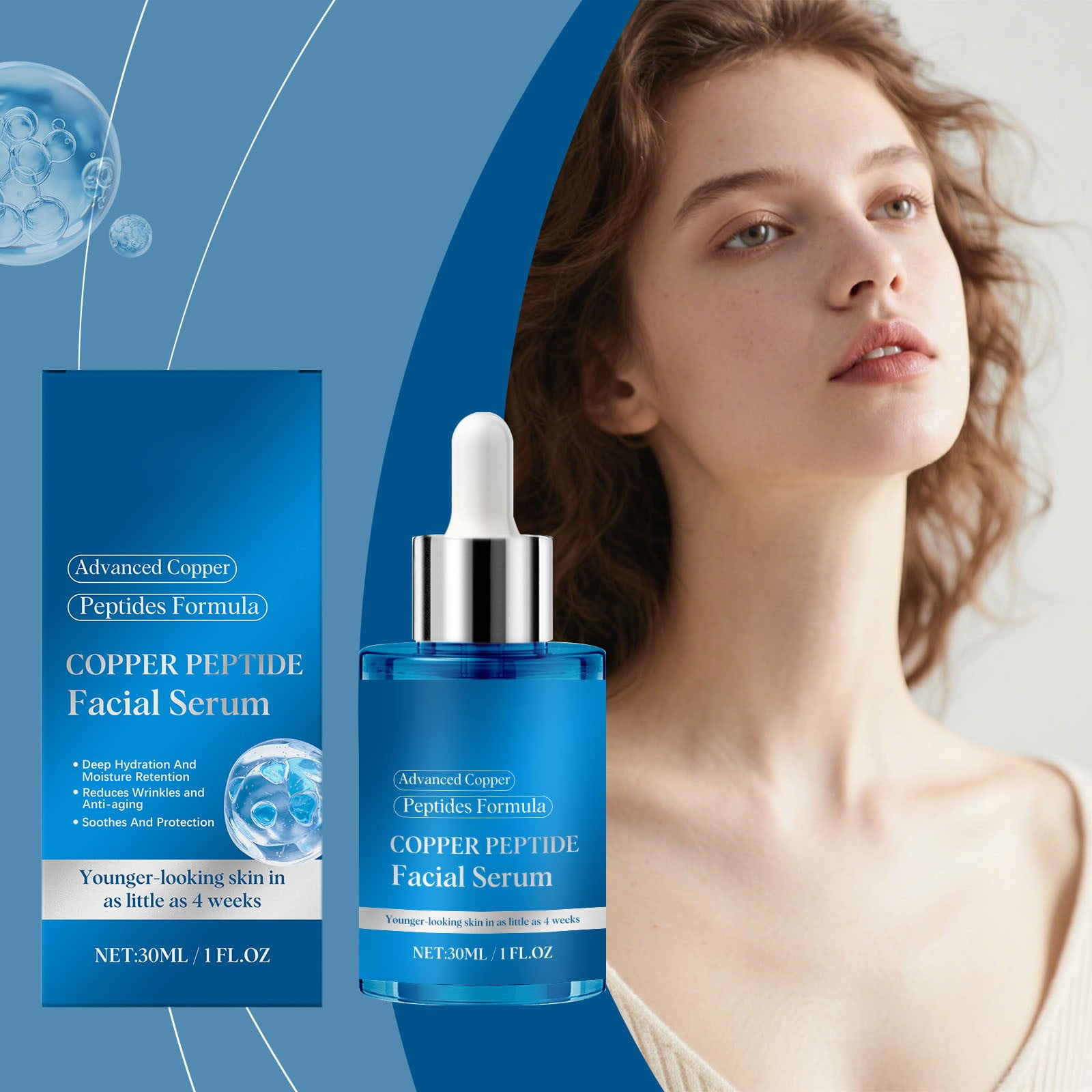 Copper Peptide Serum for Face, Anti-Aging Firming & Wrinkle Reduction ...