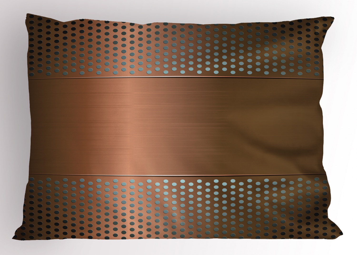 Copper Pillow Sham Perforated Grid Plate Steel Industrial Inspiration ...