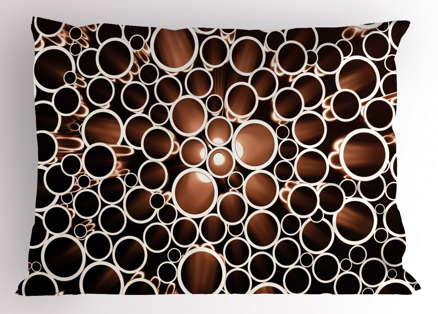 Copper Pillow Sham Copper Round Pipes 3D Style Display Industrial Theme ...
