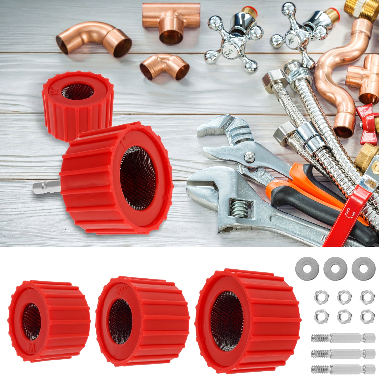 Copper Pipe Cleaner Set Firm Tube Cleaning Brush High Efficient Cleans ...