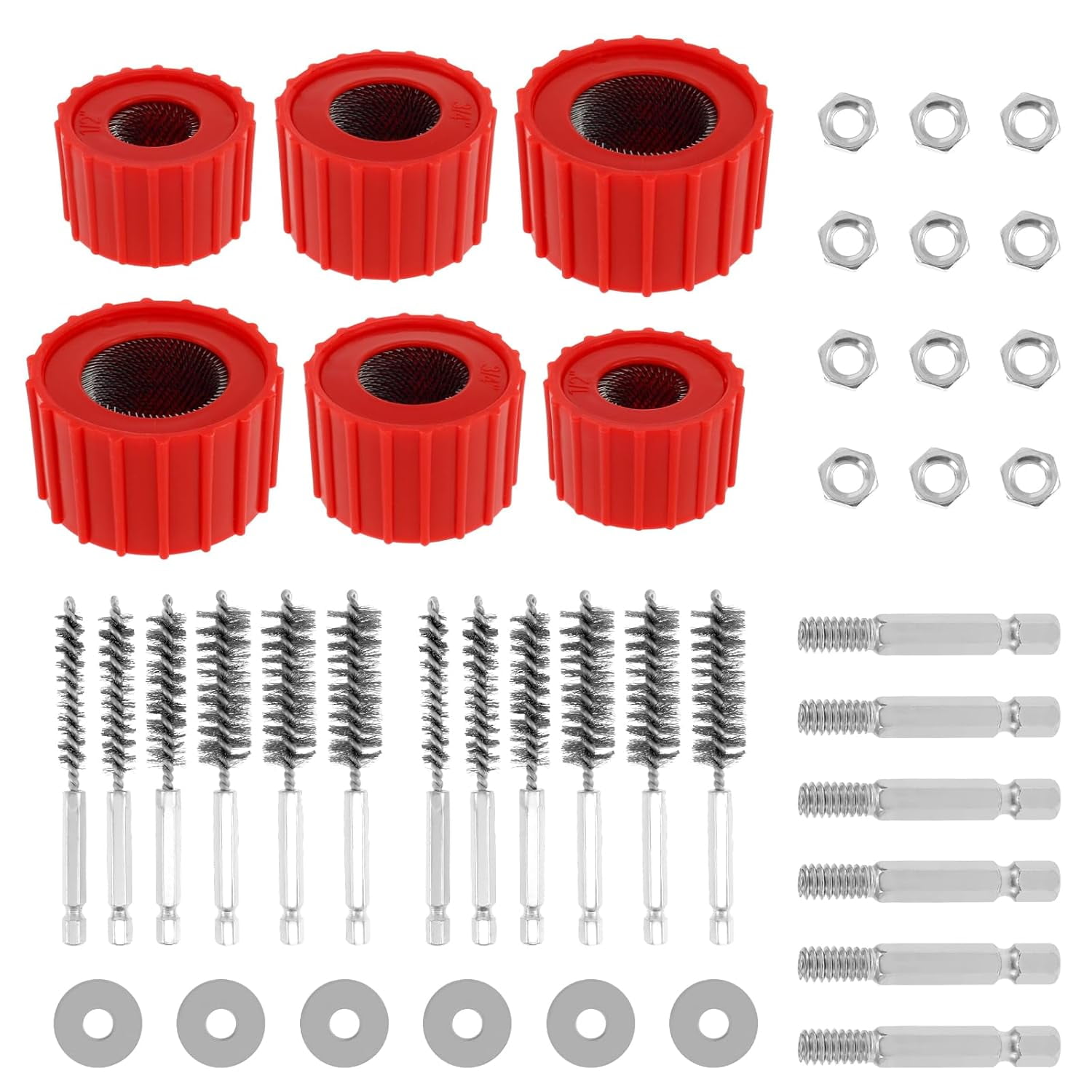 Copper Pipe Cleaner Set for Power Drill - Stainless Steel Bristle Tube ...