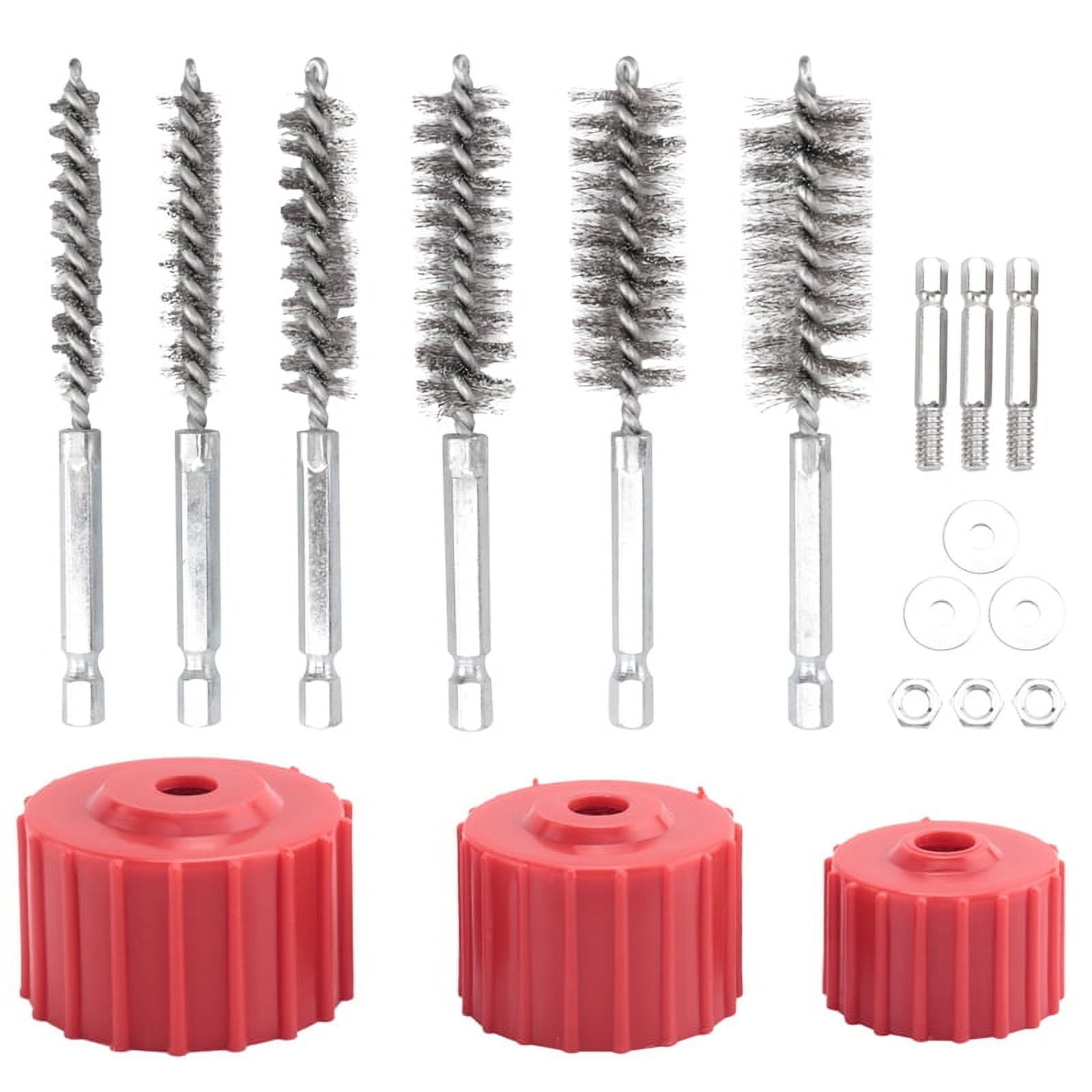 Copper Pipe Cleaner Set for Power Drill, Tube Cleaning Brush, Cleans ...