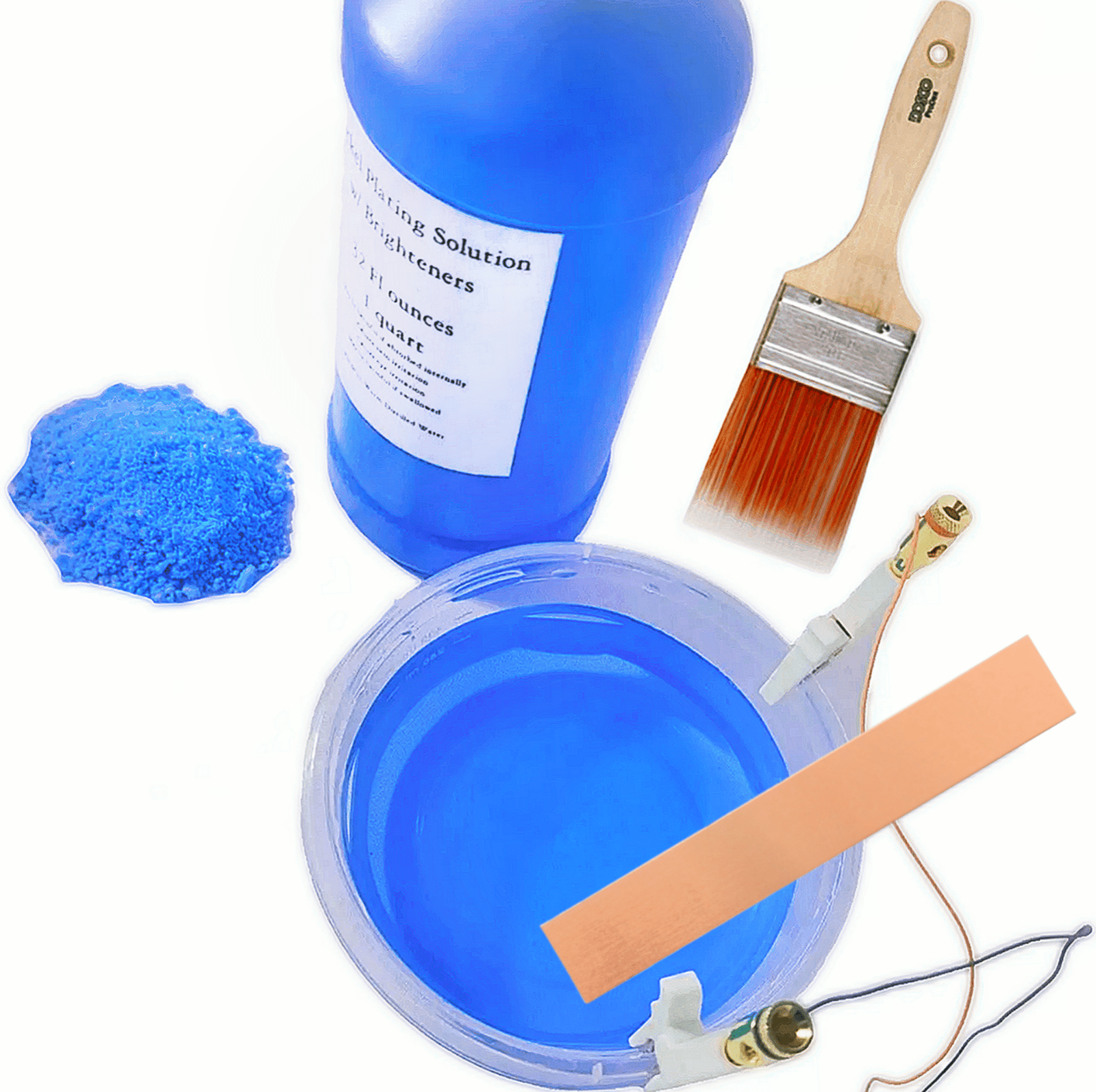Copper Plating Kit, 32oz Solution, Anode, Brighteners, Power Supply ...