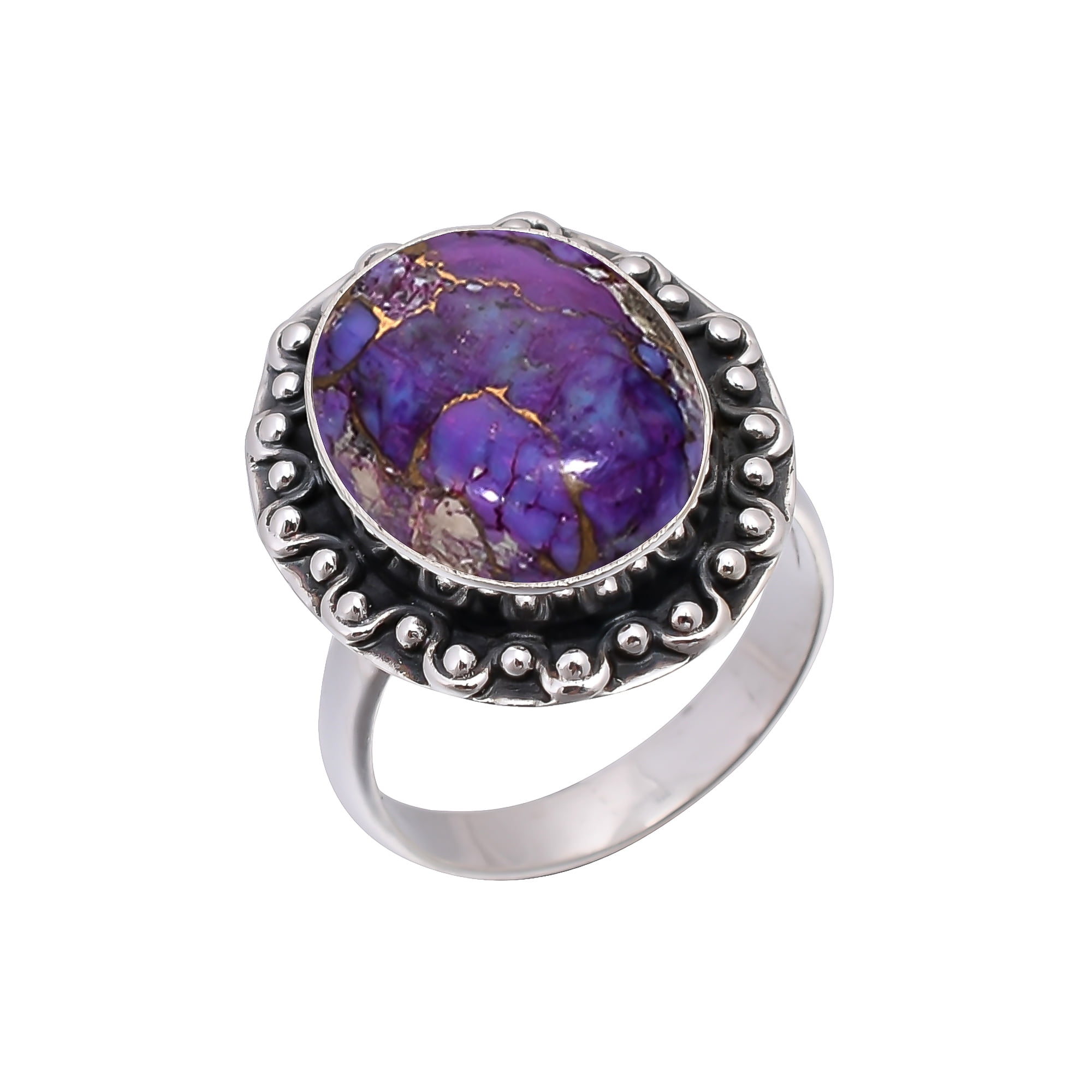 Copper Purple Turquoise 925 Sterling Silver Ring V5843, Adjustable Ring ...