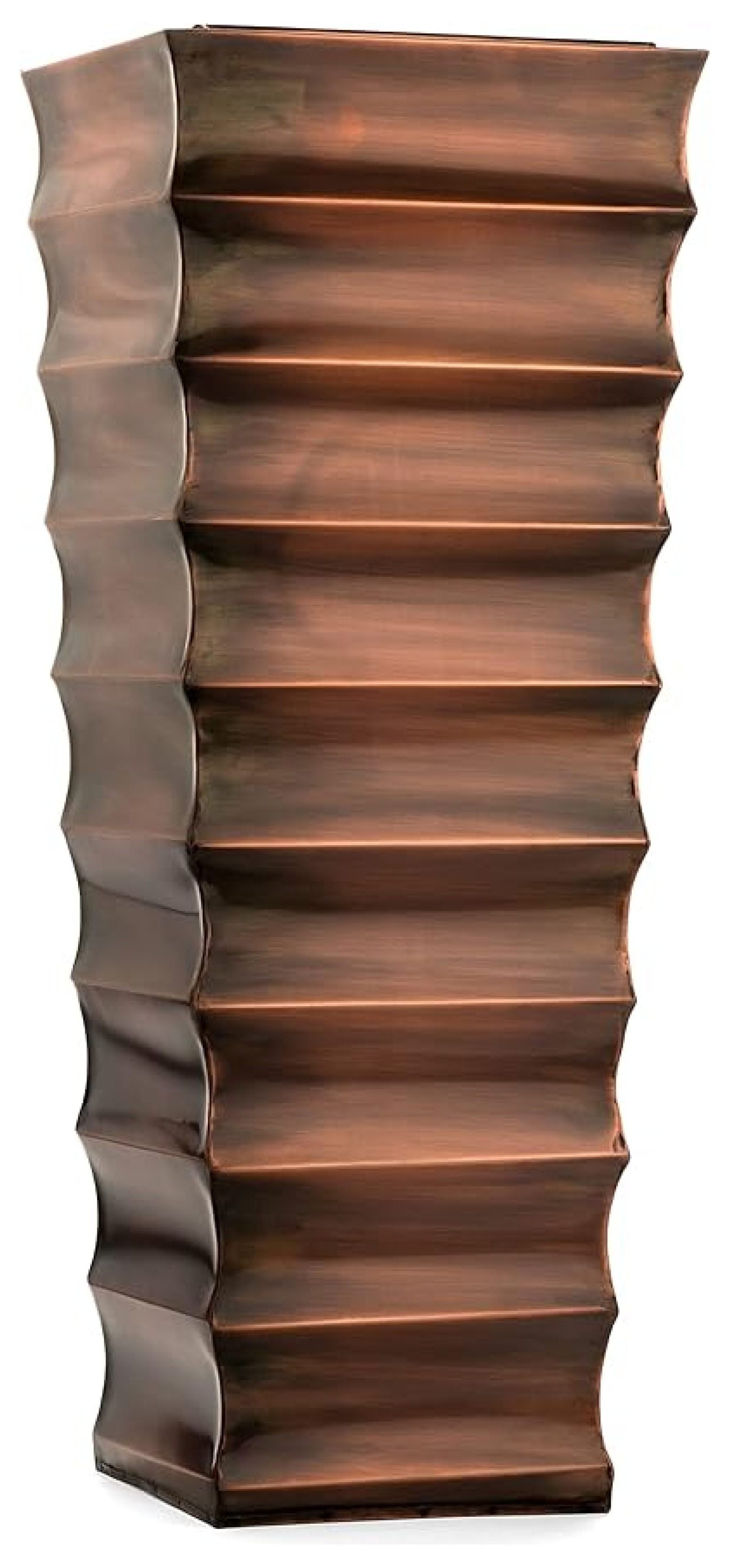Copper Ribbed Planter Large for Outdoor Indoor Plants Small Spaces ...