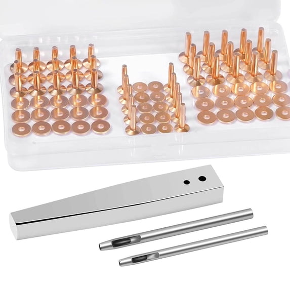 Copper Rivets and Burrs, with Burrs Setter, Leather Rivet Fastener ...