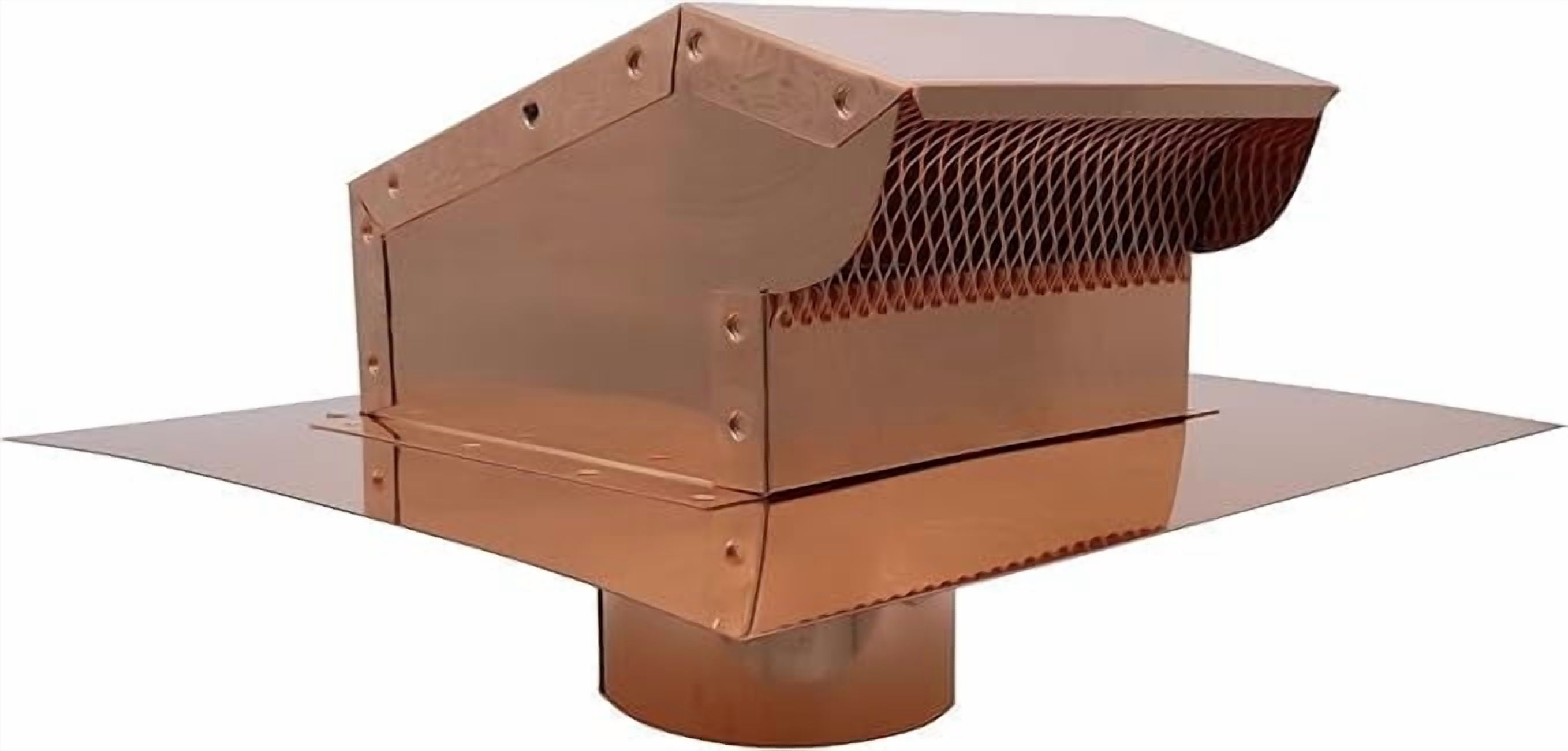 Copper Rooftop Exhaust Vent Cap with Damper and Bottom Extension (6 ...
