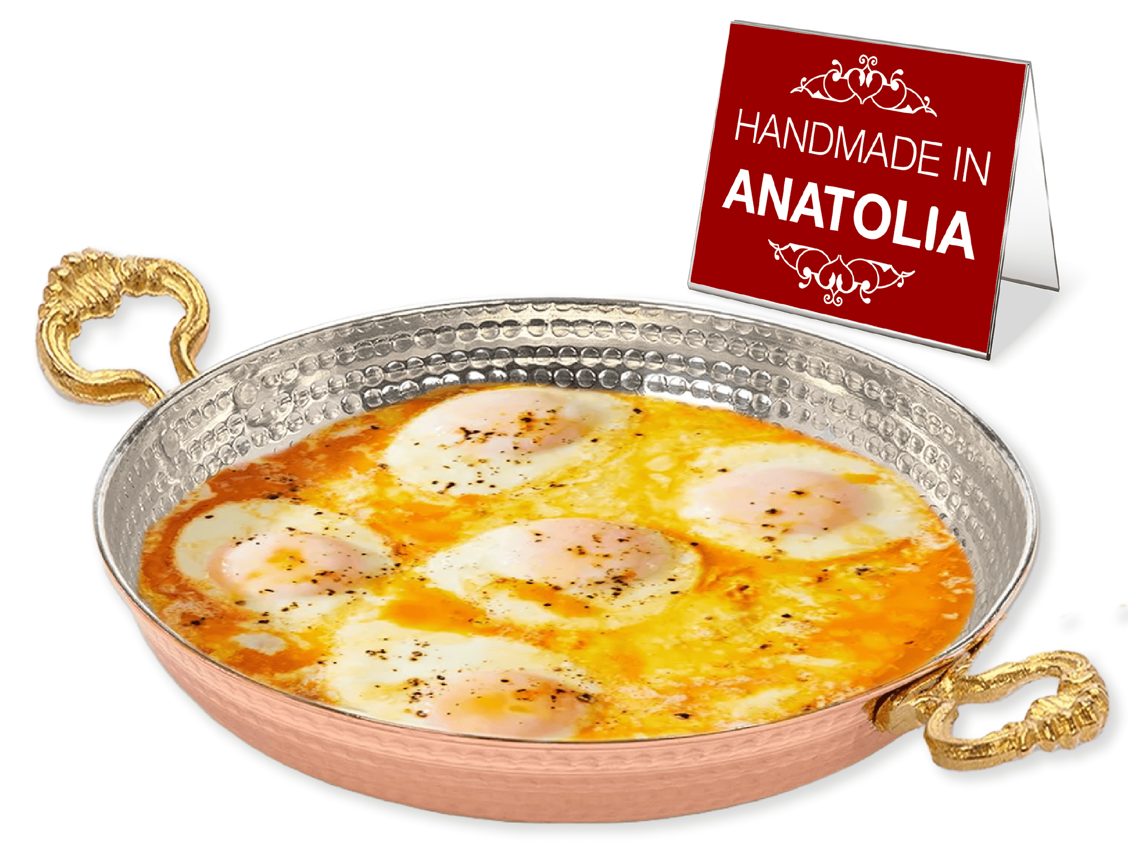 Hakan Copper Egg Pan for Cooking, Handmade Small Frying Pan, Hammered ...
