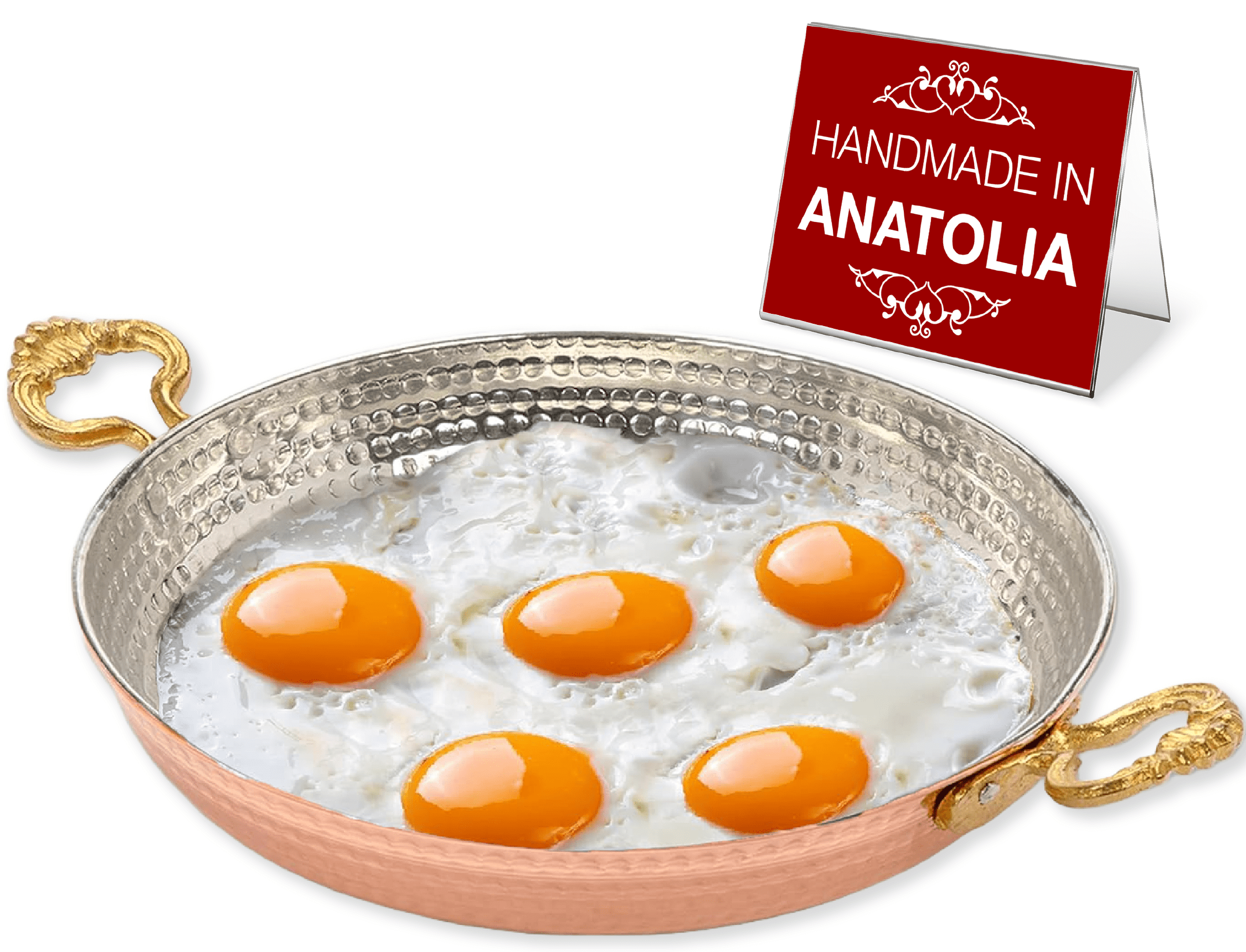 Copper Round Chef Pan | Traditional Ottoman Style Handmade Copper ...