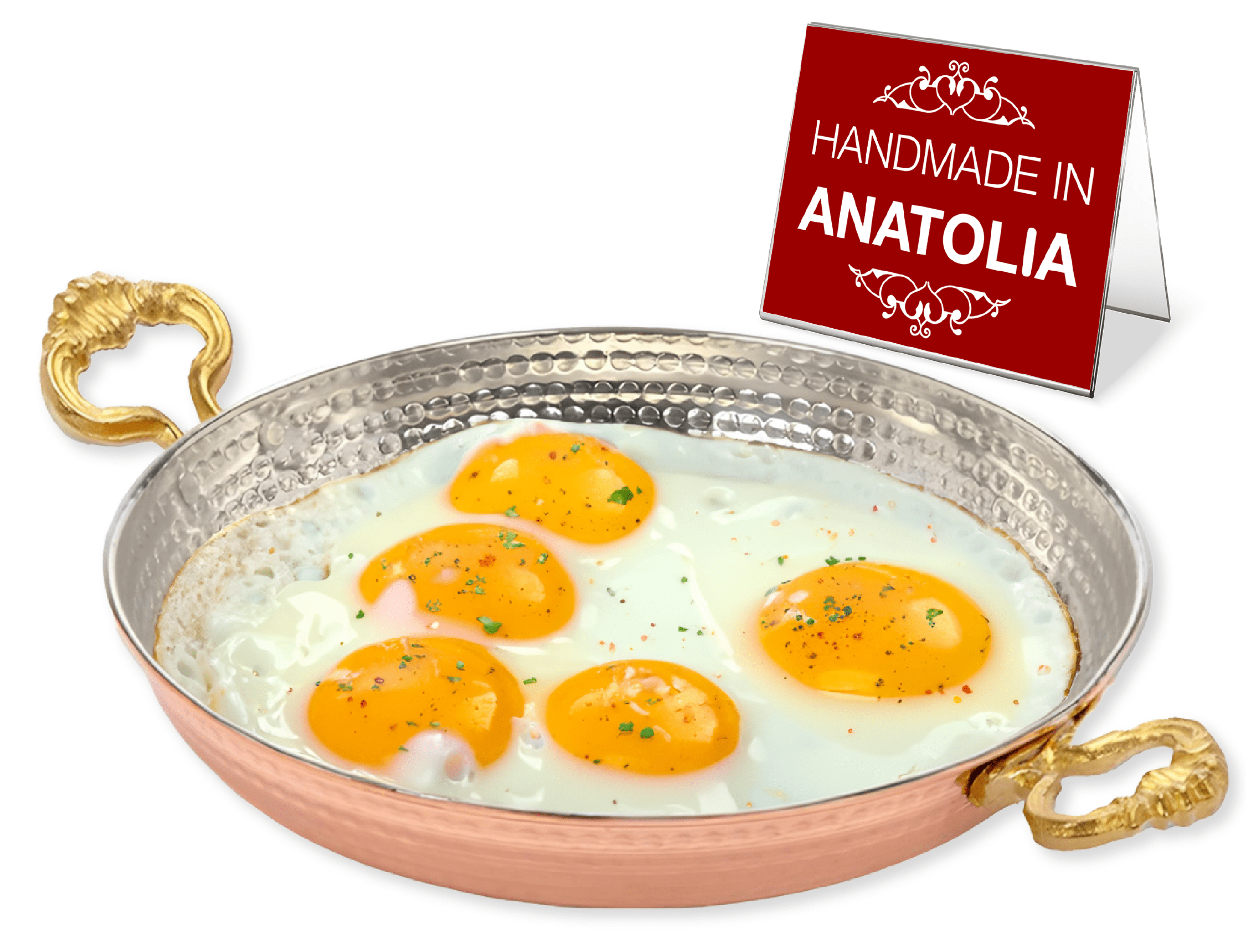 Copper Round Chef Pan | Traditional Ottoman Style Handmade Copper ...