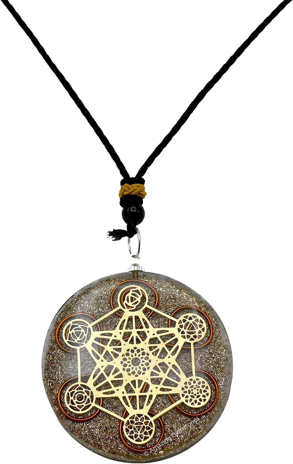 Copper Saving Orgonite Chakra Metatron Cube Pendant Necklace for Men ...