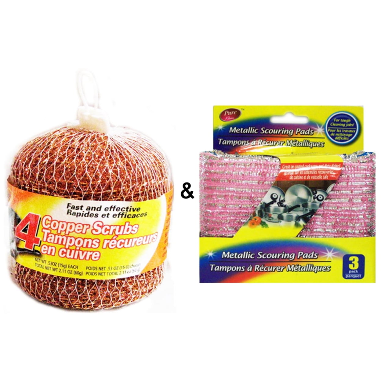 Copper Scrubs by Purest & Metallic Scouring Pads by Pure Kleen ...