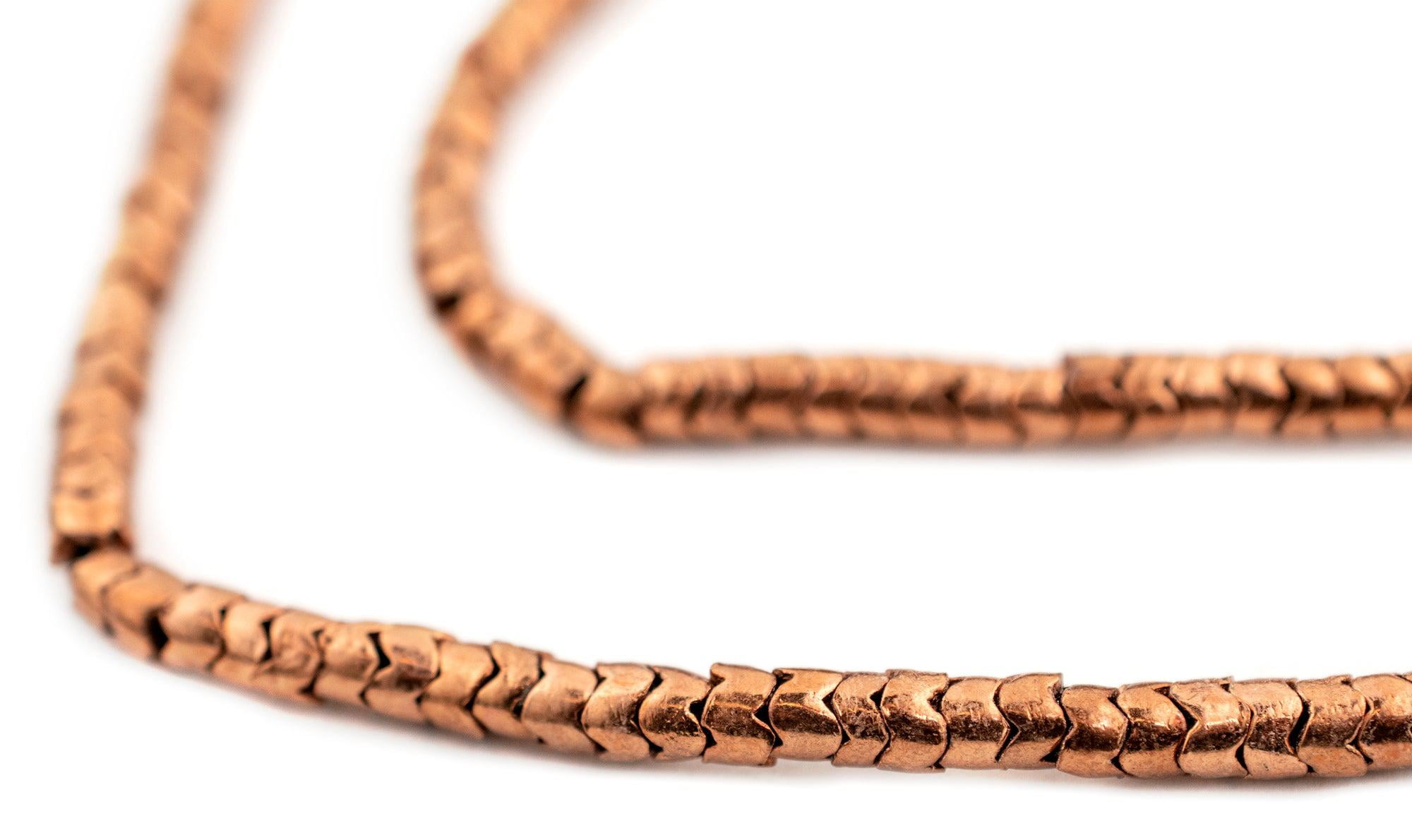 The Bead Chest Copper Snake Beads - Full Strand of Interlocking ...