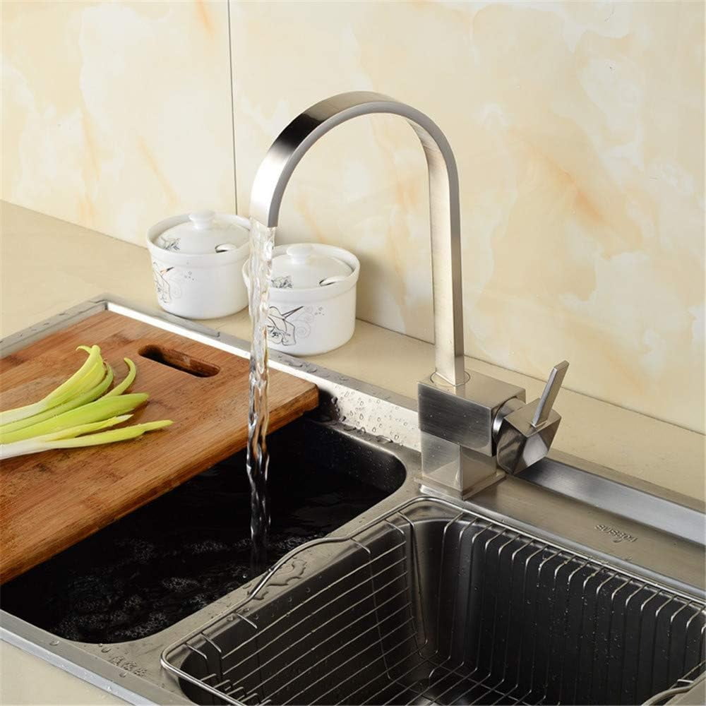 Copper Square Wire Drawing Orb Antique Kitchen Faucet Cold Water Mixer ...
