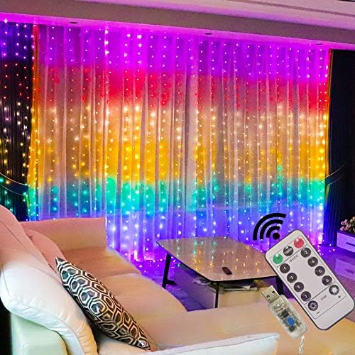 Copper String Curtain Lights 3M X 3M Led Curtain Fairy Lights Usb ...