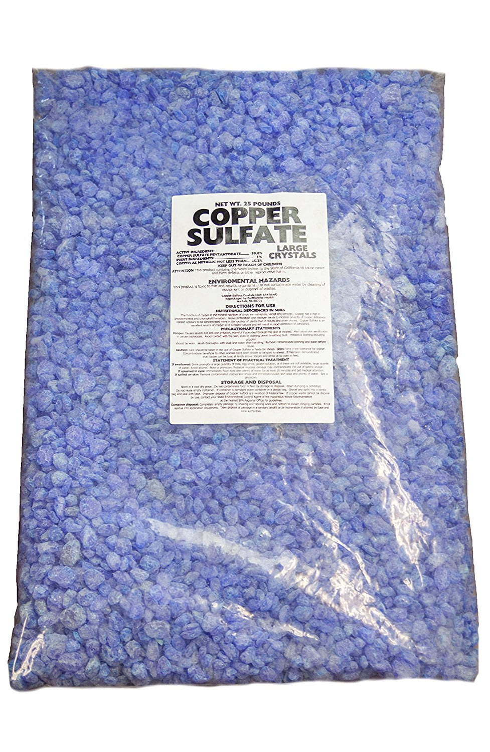 Copper Sulfate Large Crystals - 25Lb bag - Walmart.com