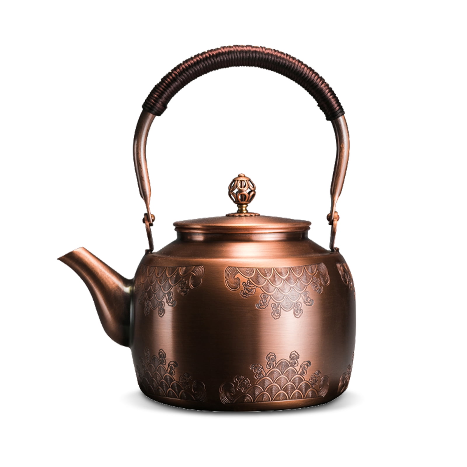 Copper Tea Kettle Teapot,1.7L Hot Water Kettle Tea Maker Set Water ...