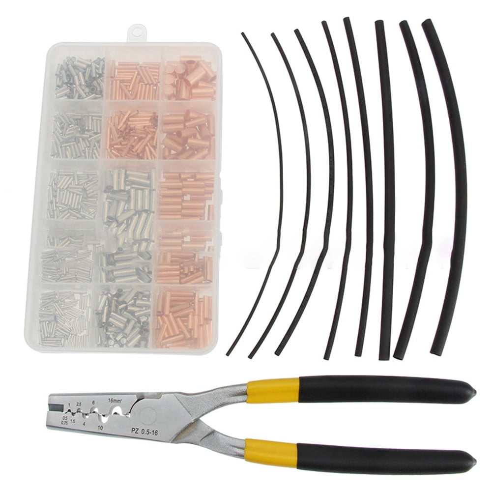 Copper Terminal Connector Set 970Pcs With Pliers And Heat Shrink Tubing ...