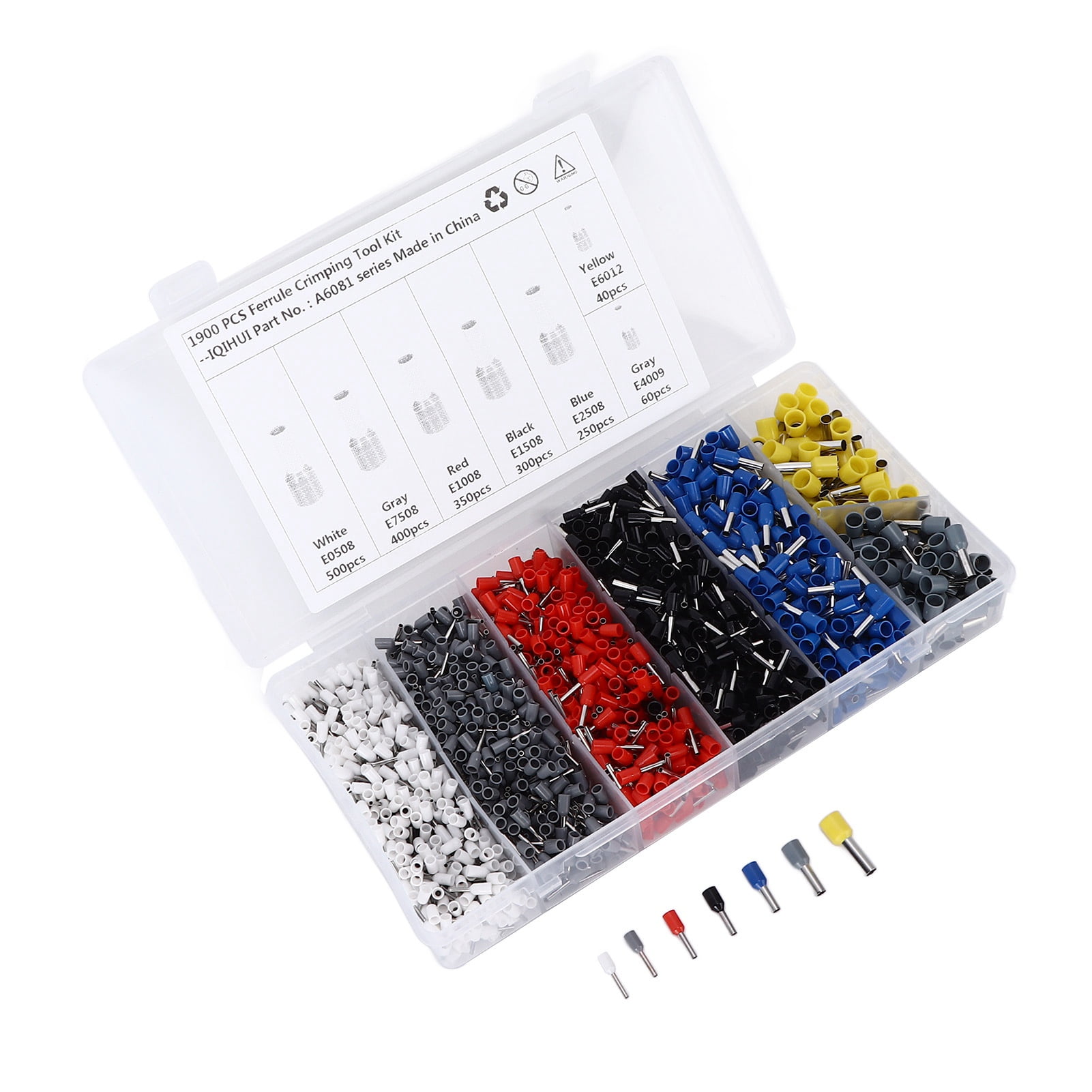 Copper Tin Plated Wire Ferrule Terminals, 1900pcs Pin Type Universal ...