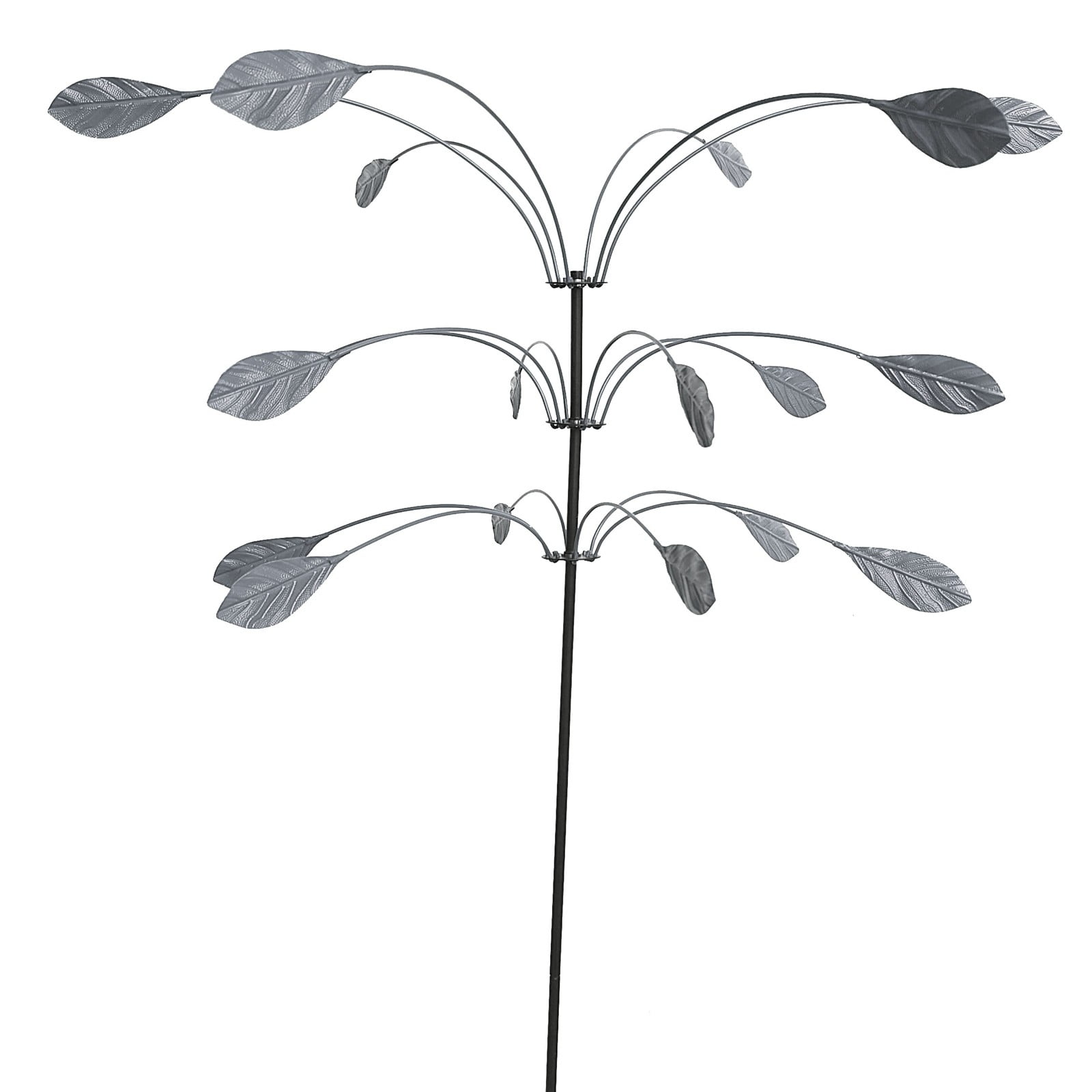 Copper Triple Leaf Wind Sculpture - Metal Construction, 360° Rotation ...