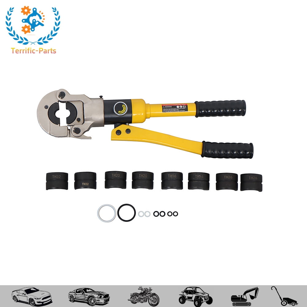 Copper Tube Fittings Crimping Tool w/ 1/2 3/4 & 1-inch Jaw Hydraulic ...