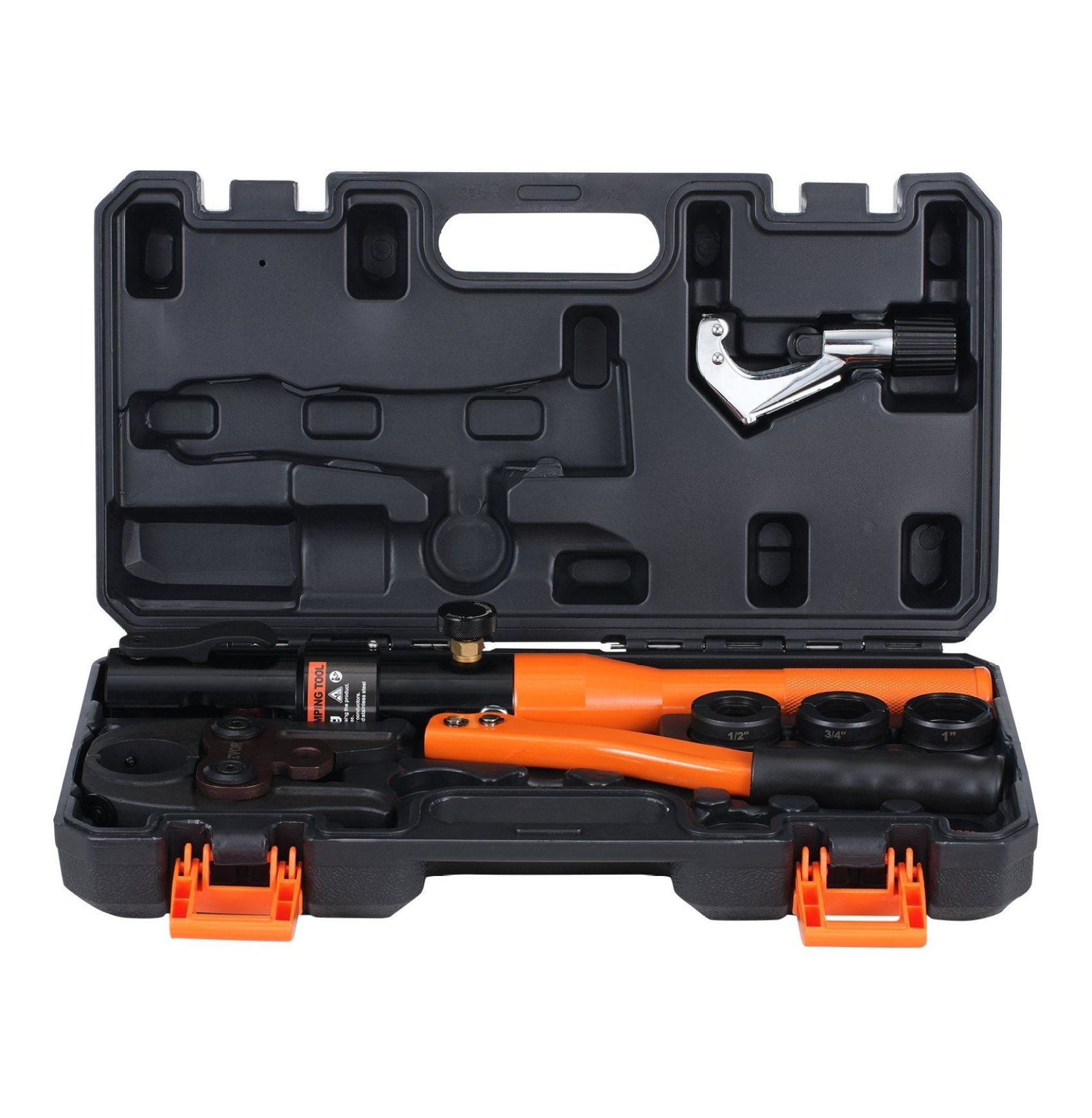Copper Tube Fittings Crimping Tool with 1/2" 3/4" 1" Jaws Pipe Cutter ...