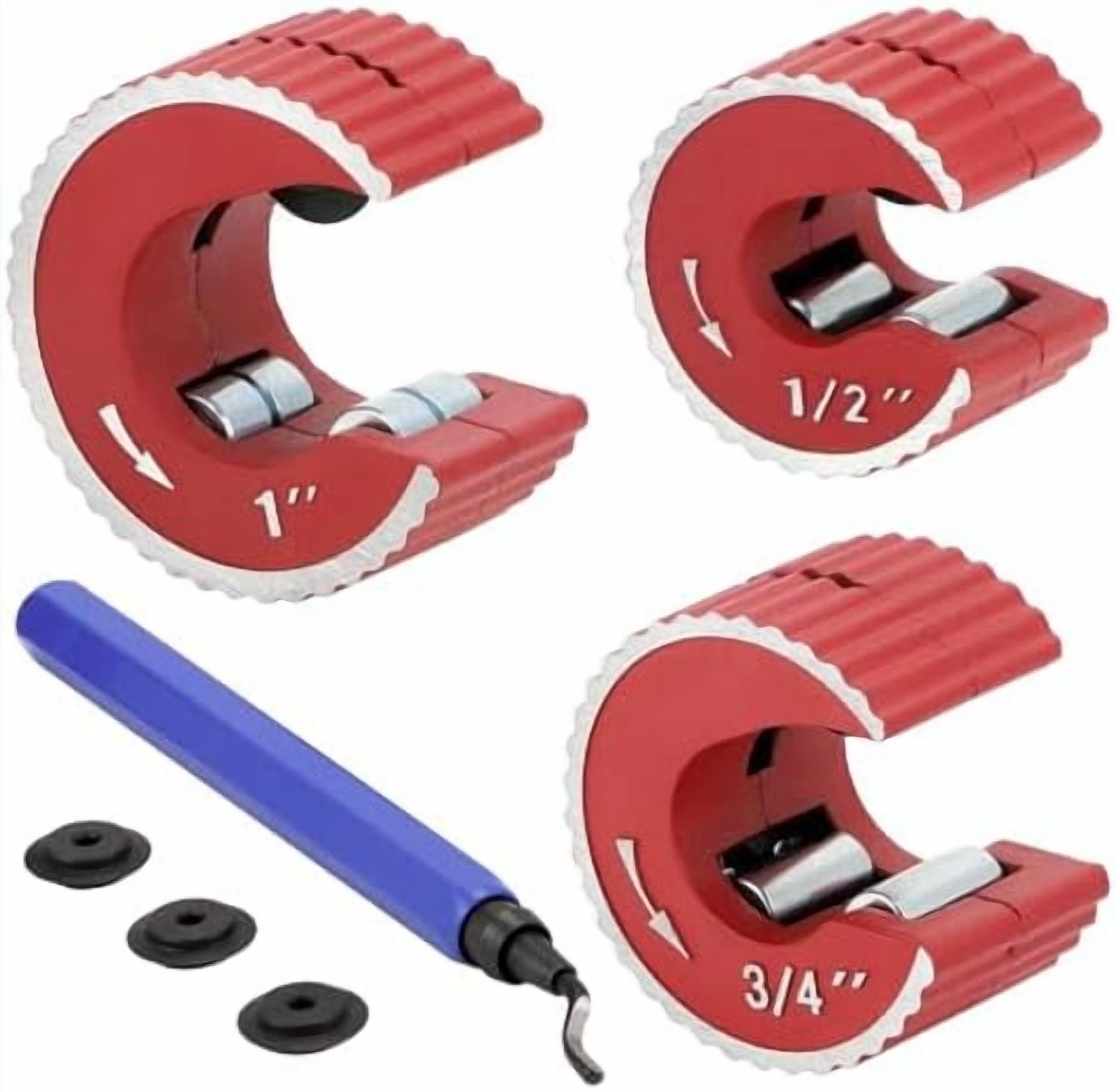 Copper Tubing Cutter Set - Includes 1/2", 3/4", 1" Pipe Cutters with ...