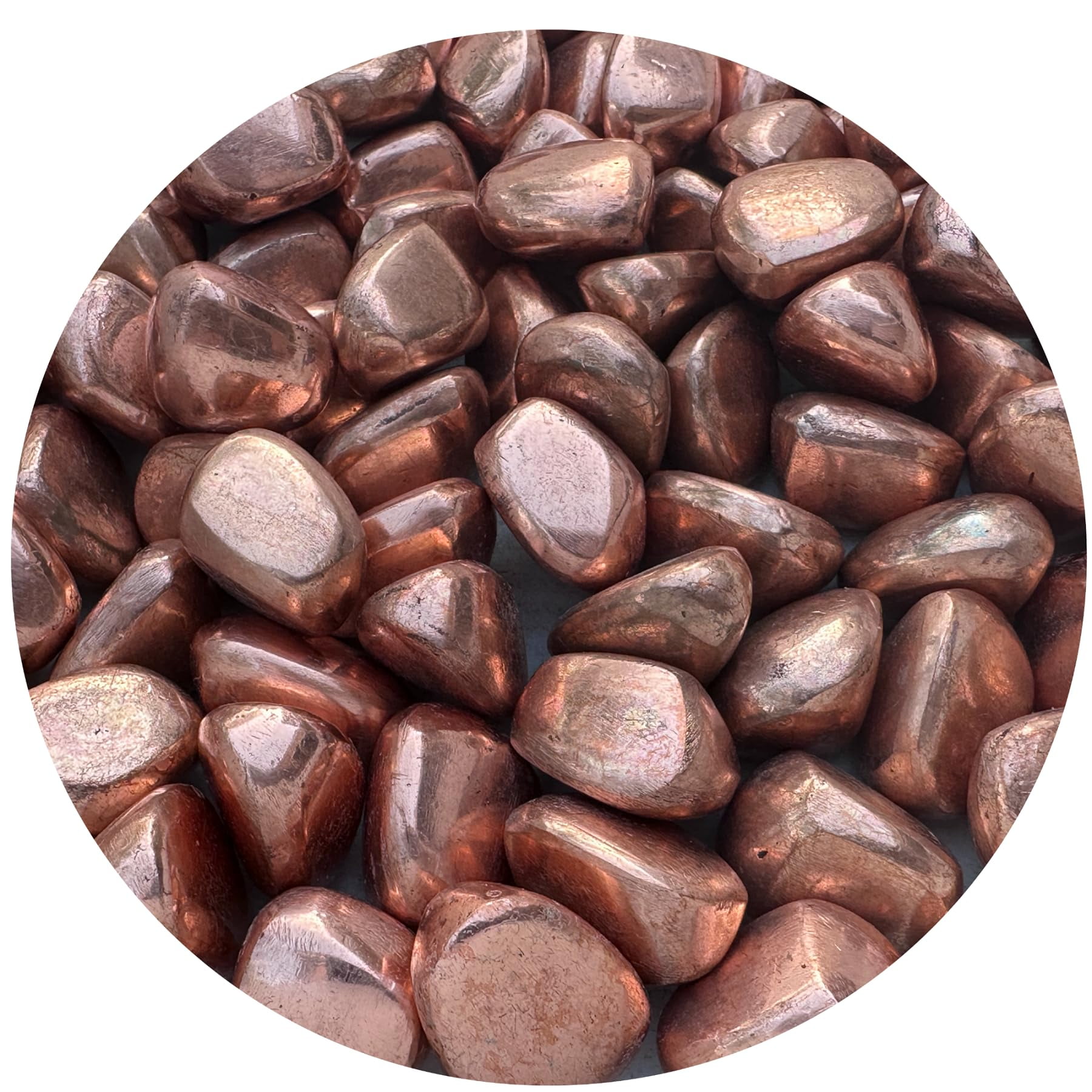 Copper Tumbled Stones, Polished Natural Copper Gemstone, Copper Healing Crystals (Copper, 0.25 ...