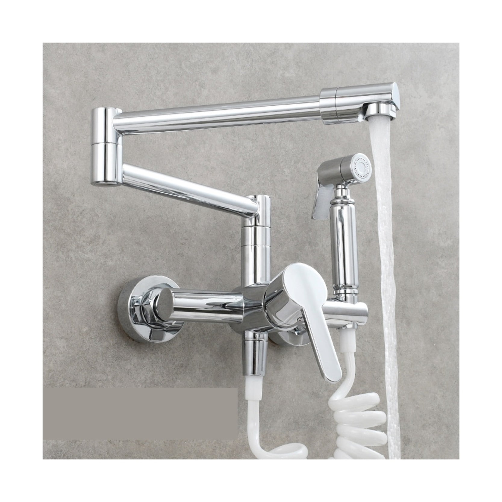 Copper Wall Type Hot And Cold Basin Kitchen Faucet Foldable Extension ...