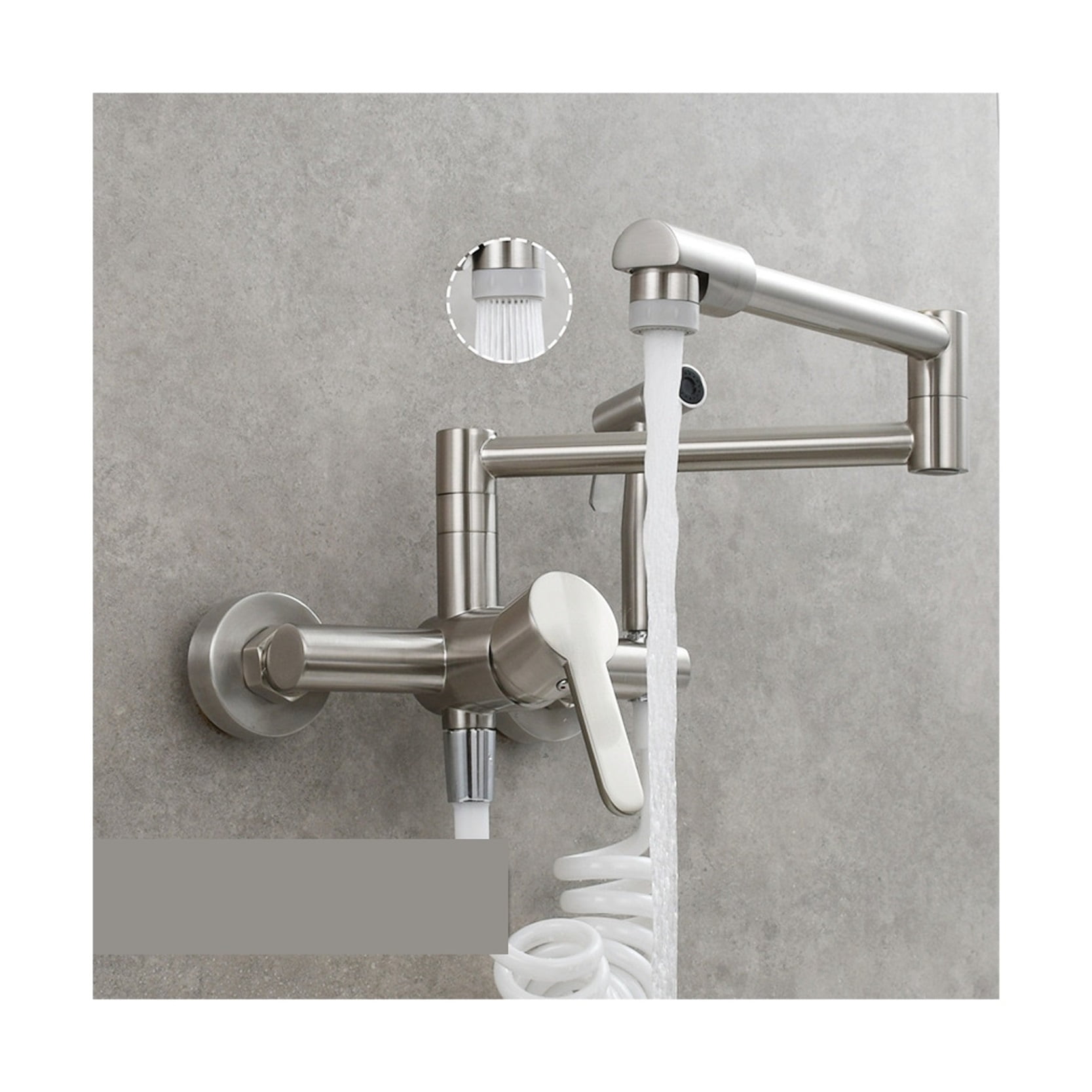 Copper Wall Type Hot And Cold Basin Kitchen Faucet Foldable Extension ...