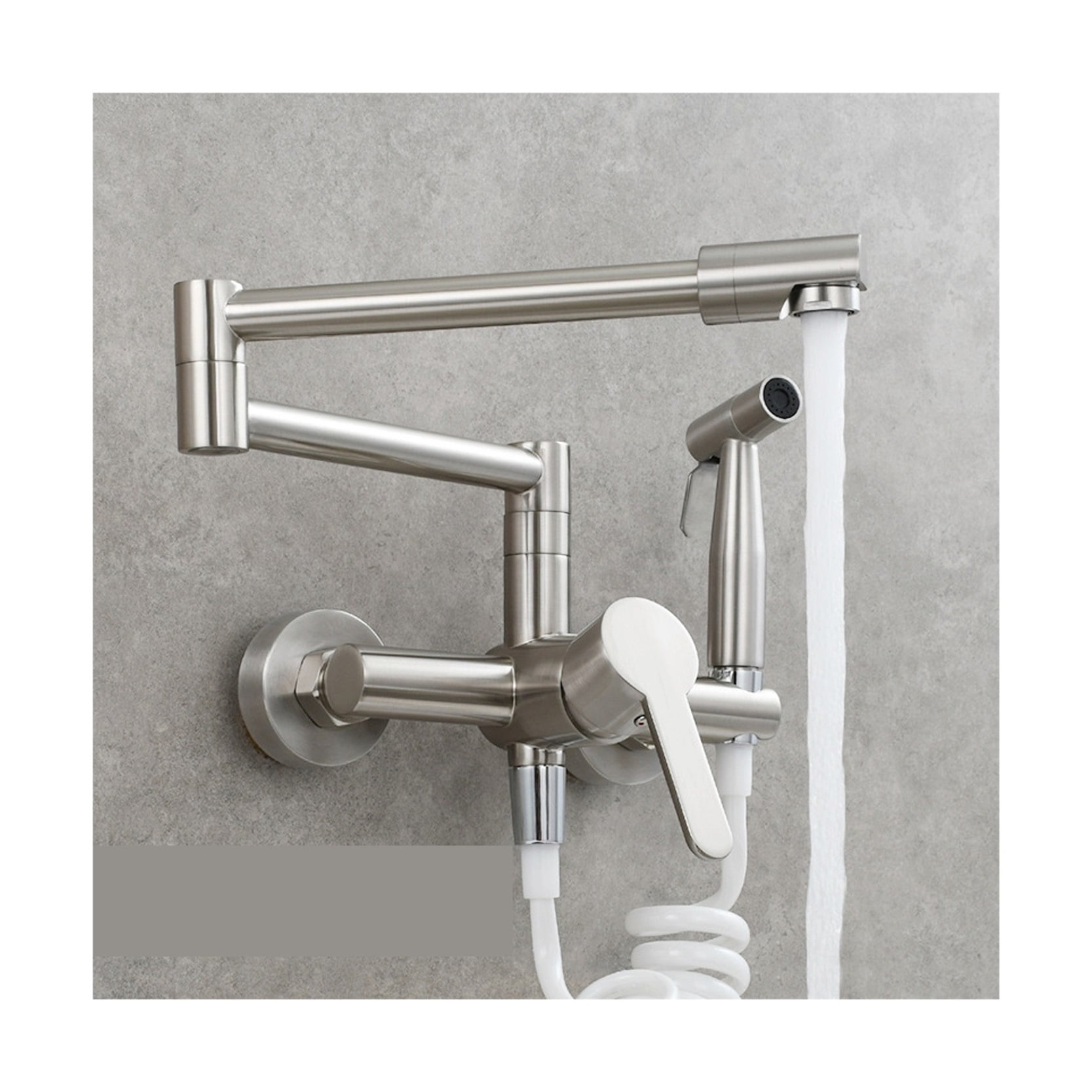 Copper Wall Type Hot And Cold Basin Kitchen Faucet Foldable Extension ...