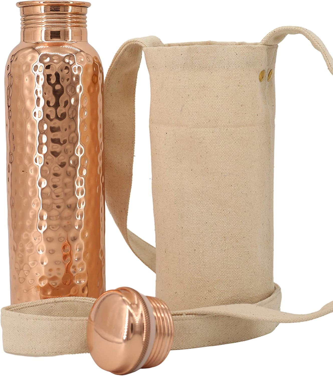 Copper Water (34oz/1000ml) w/a Carrying Canvas Bag | 100% Pure Copper ...