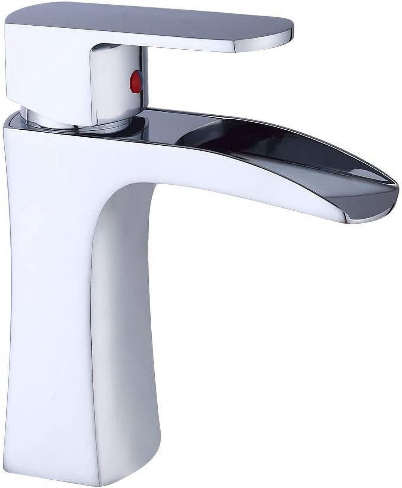 Copper Waterfall Cool and Hot Water Mixer Face Basin Faucet Bathroom ...