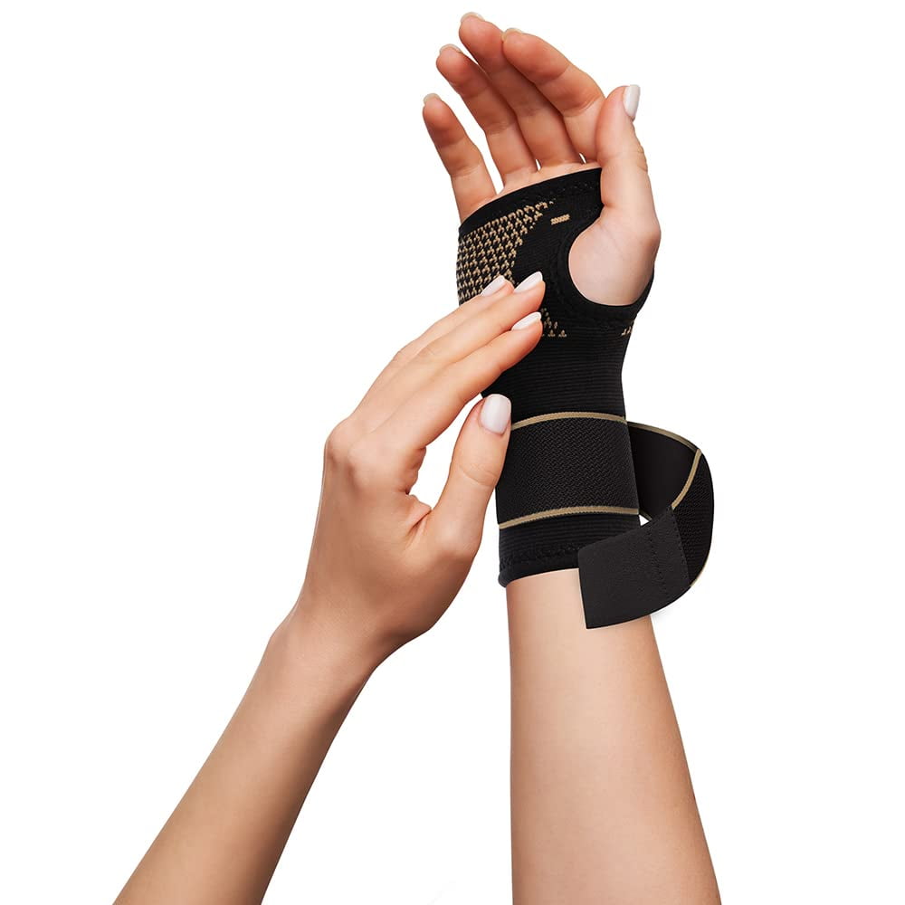 Copper Wrist Compression Sleeve with Wrap, Copper Infused Wrist & Hand ...