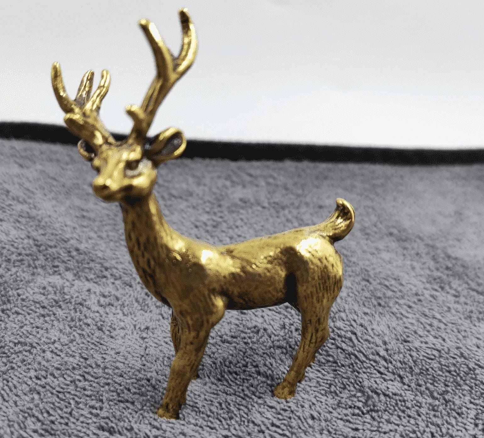 Copper art Ferocious copper deer statue, Wild anmimal sculpture, small ...