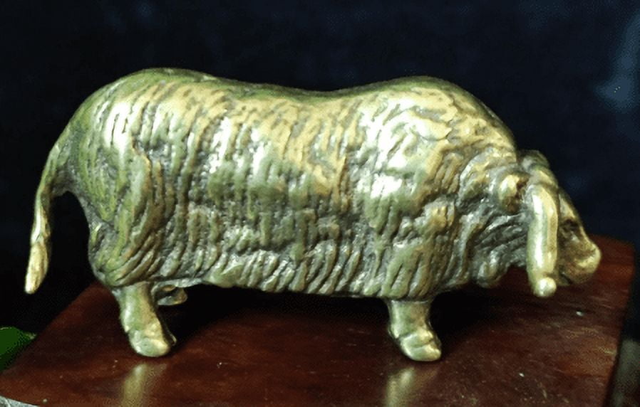 Copper art brass Ferocious brass Yak Cattle Statue Figure Statue ...