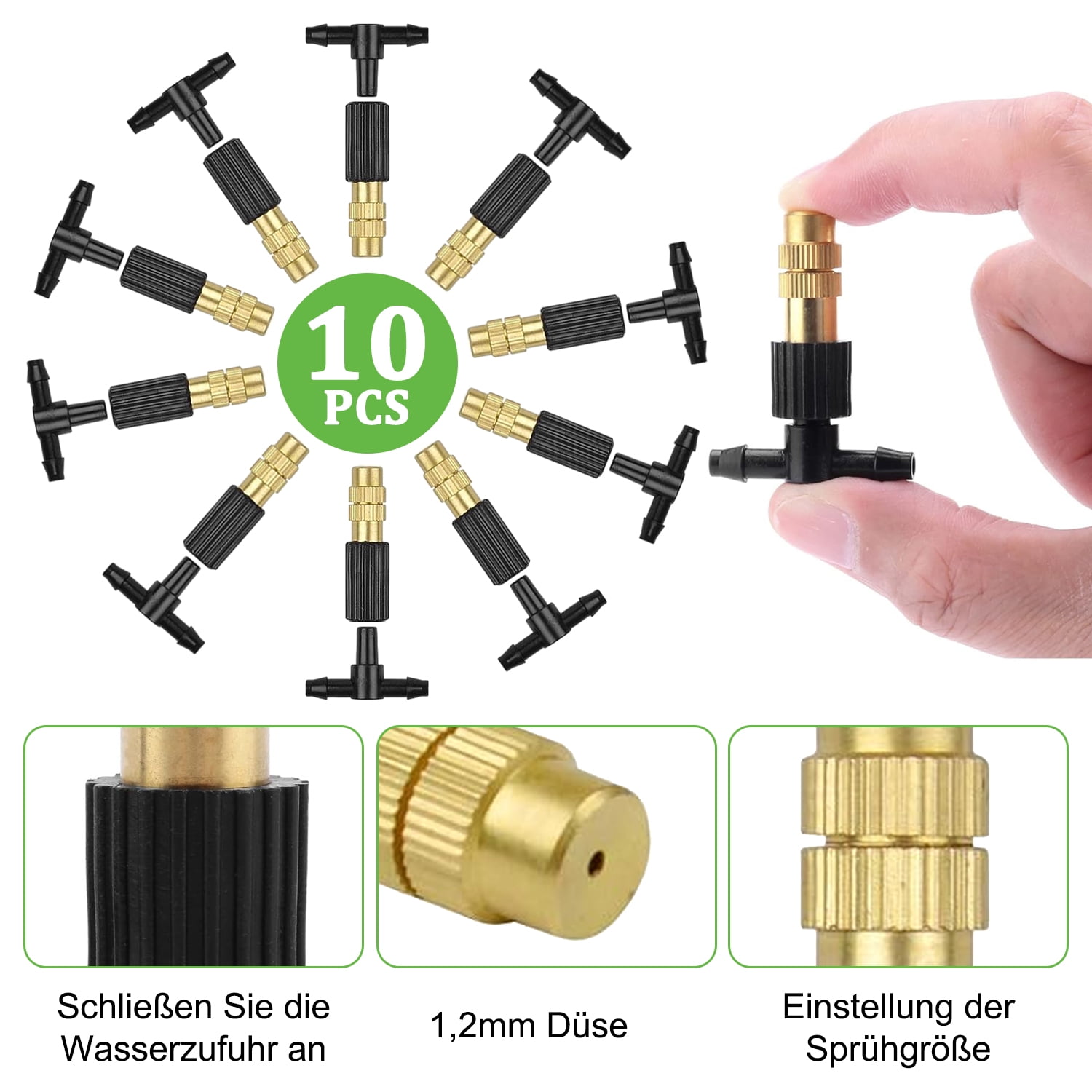 Copper atomization nozzle set-10 nozzle+10 4/7mm flat mouth three links ...
