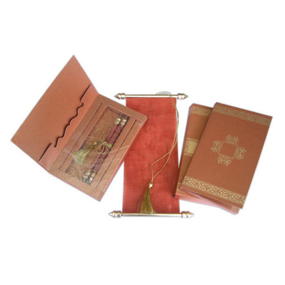 Copper color Wedding Engagement Party Invitations, Scroll Wedding Card ...