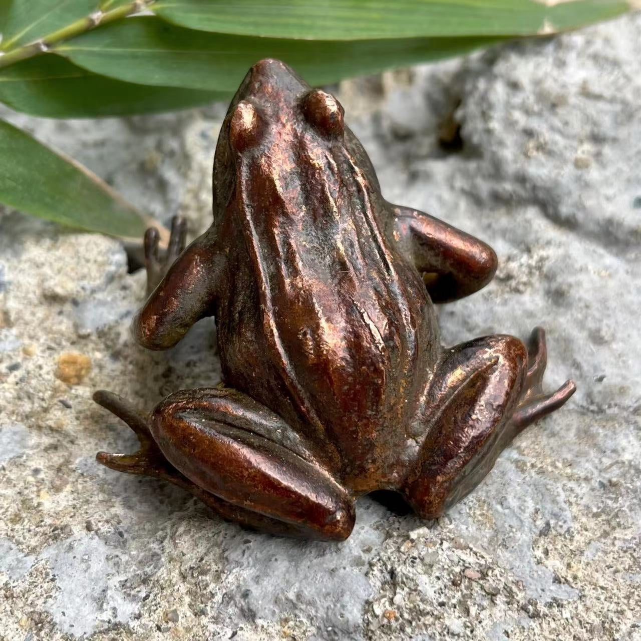 Copper frog toad Feng Shui insect Statue, Solid Brass Copper Decorative ...