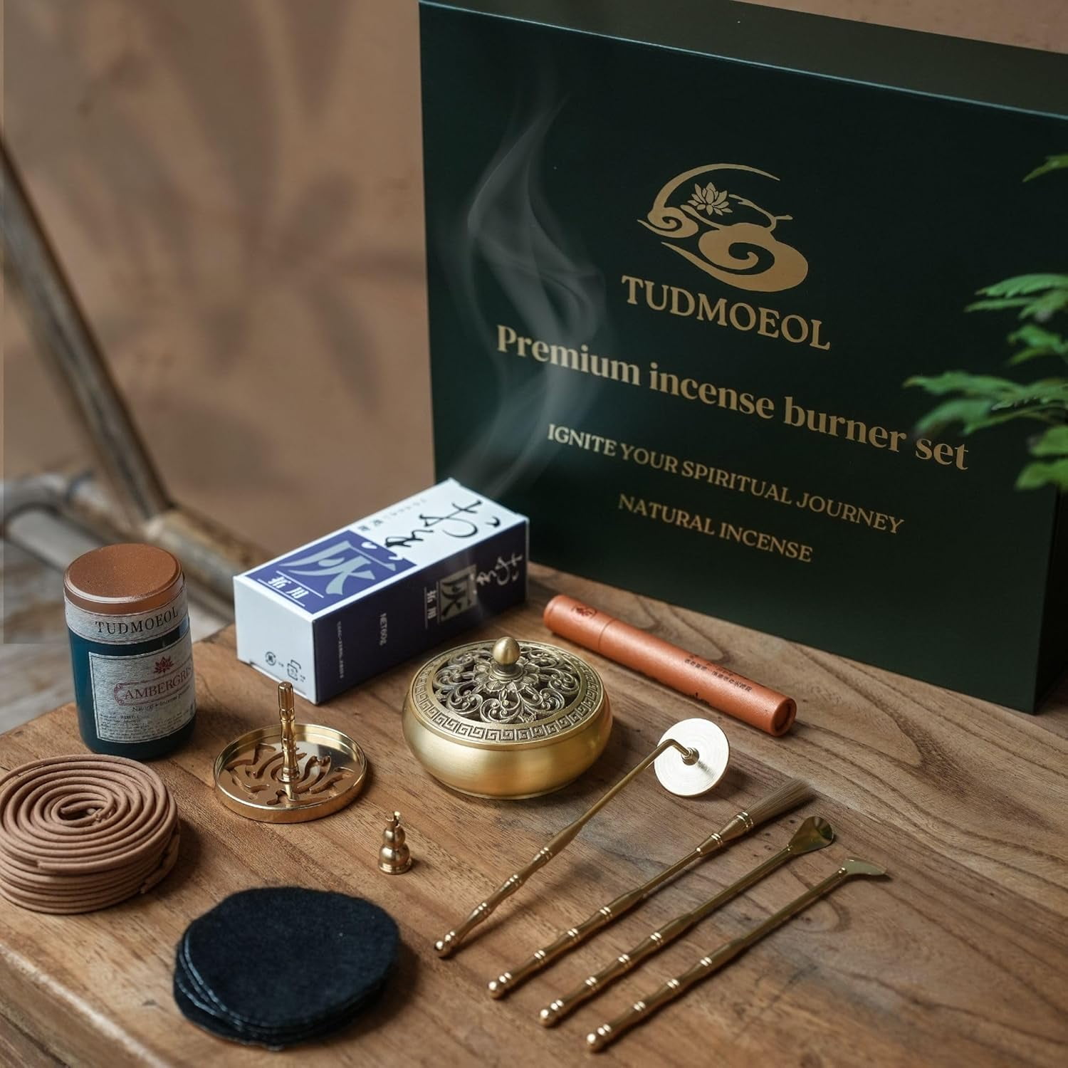 Copper incense burner and 16 tool kits for making incense cones ...