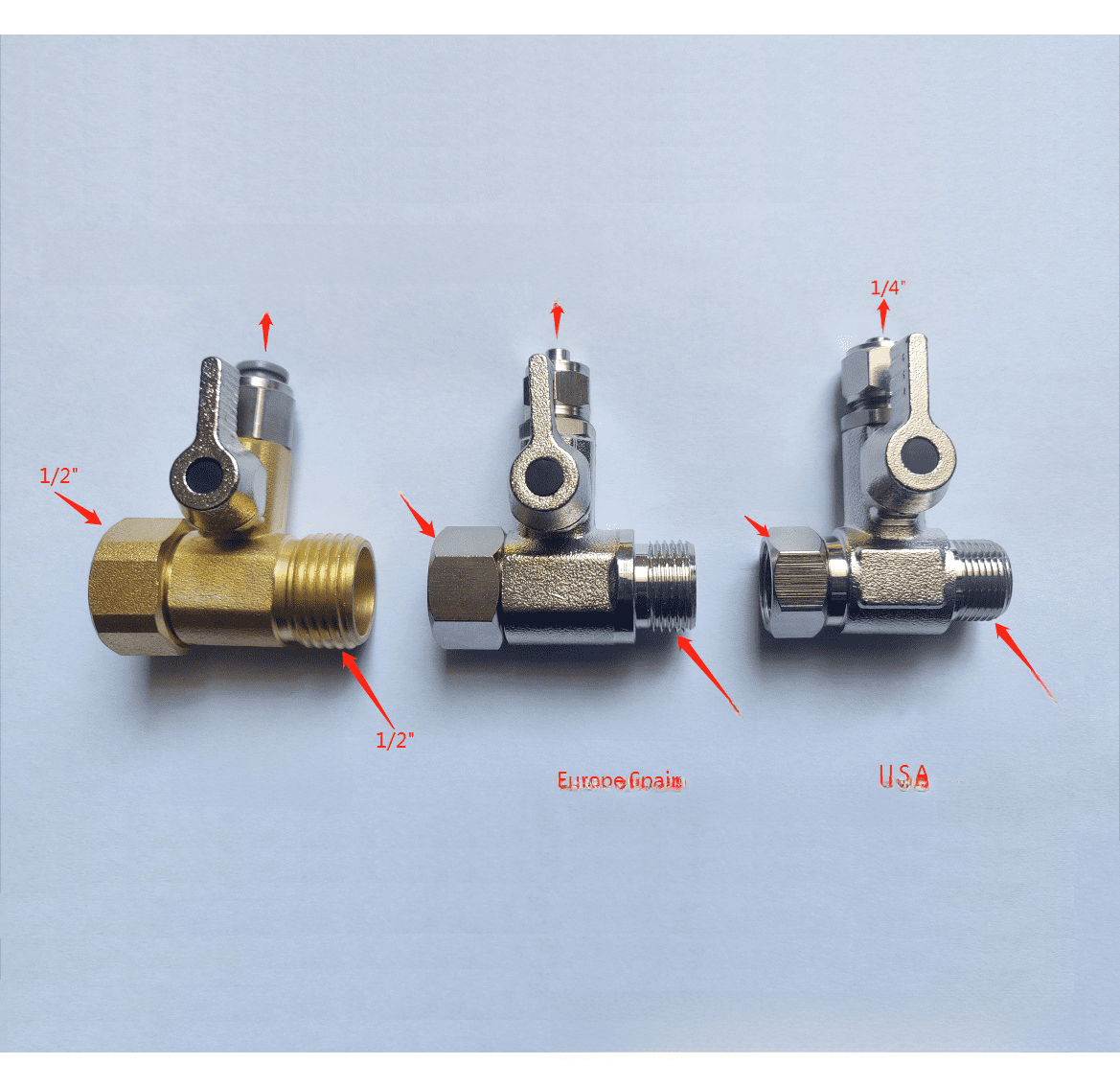Copper inlet valve connected to PE pipe 3/2 three-way ball valve - Walmart.com