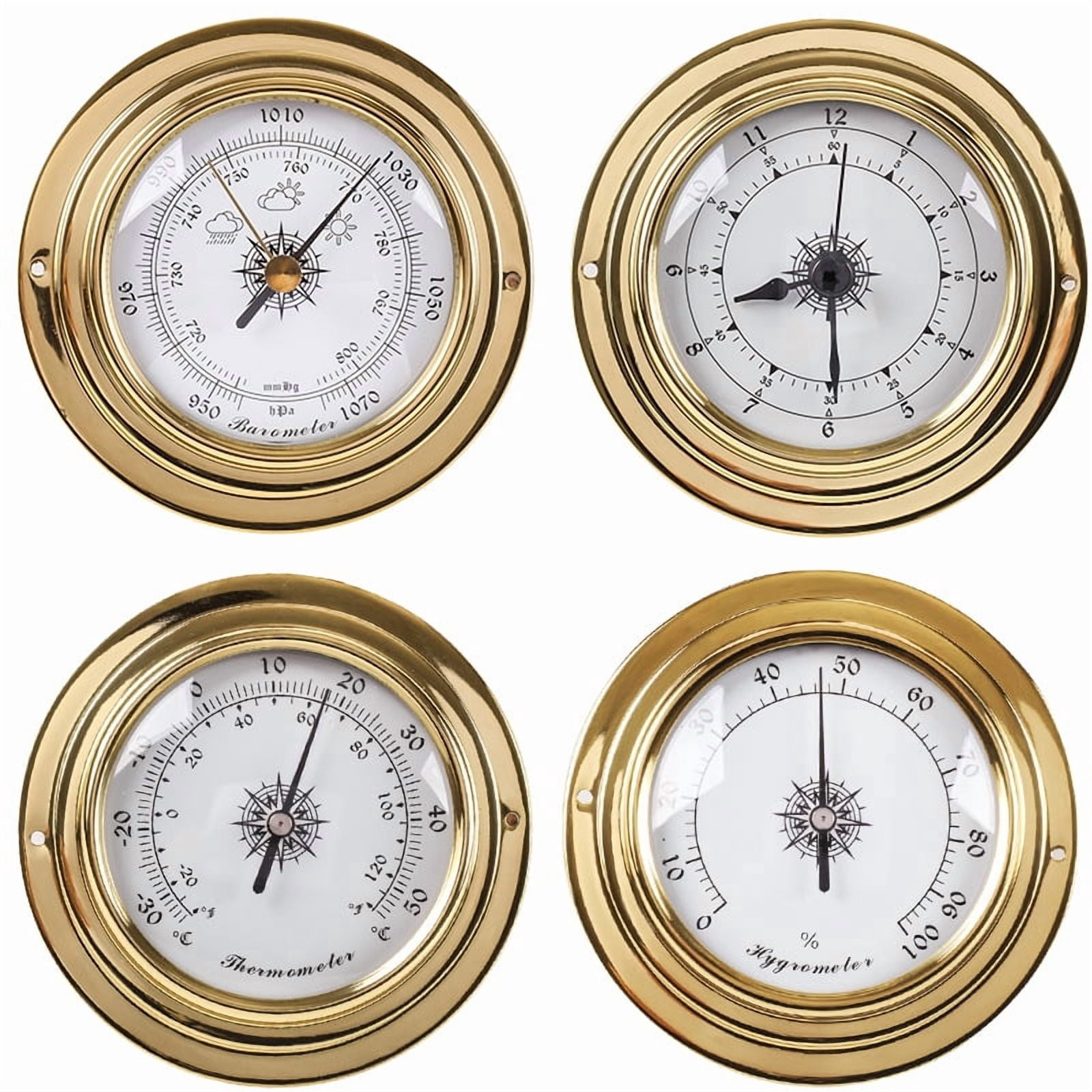 Copper shell zirconium-plated marine barometer thermometer hygrometer ...