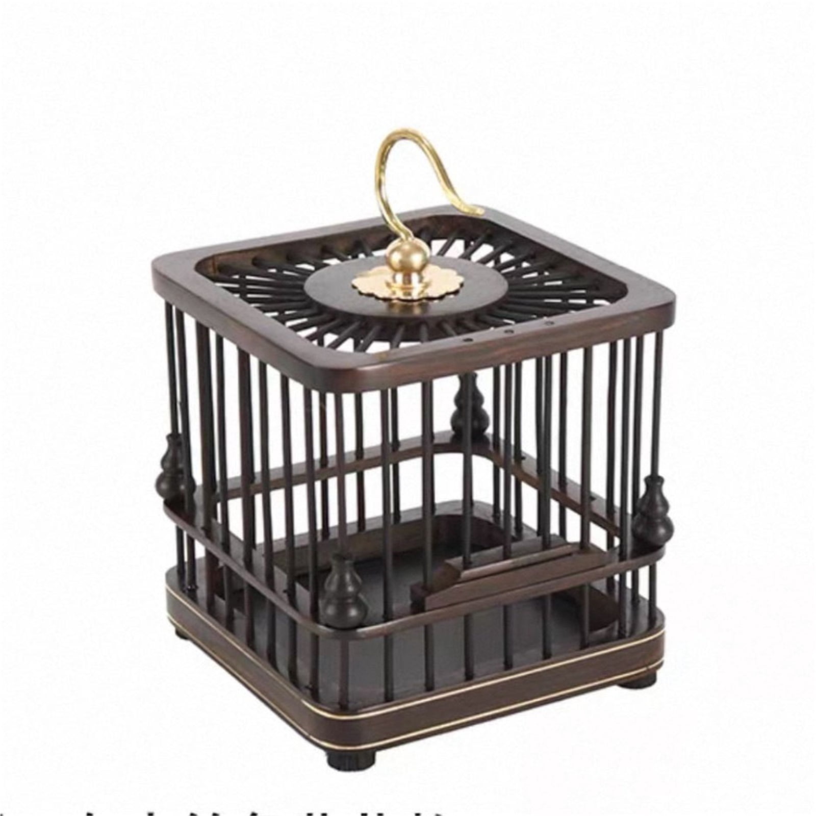 Copper strip solid wood square grasshopper cage easy to carry - Walmart.com
