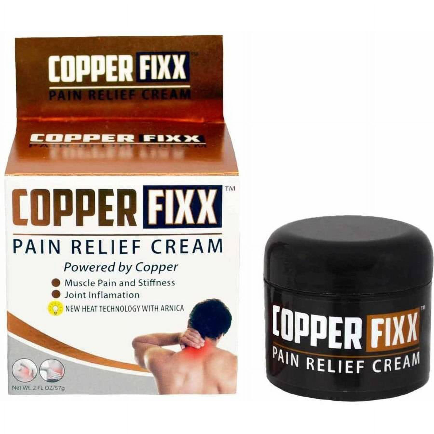 CopperFixx Pain Relief Cream, 2 Fl. Oz Jar powered by Copper with Heat ...