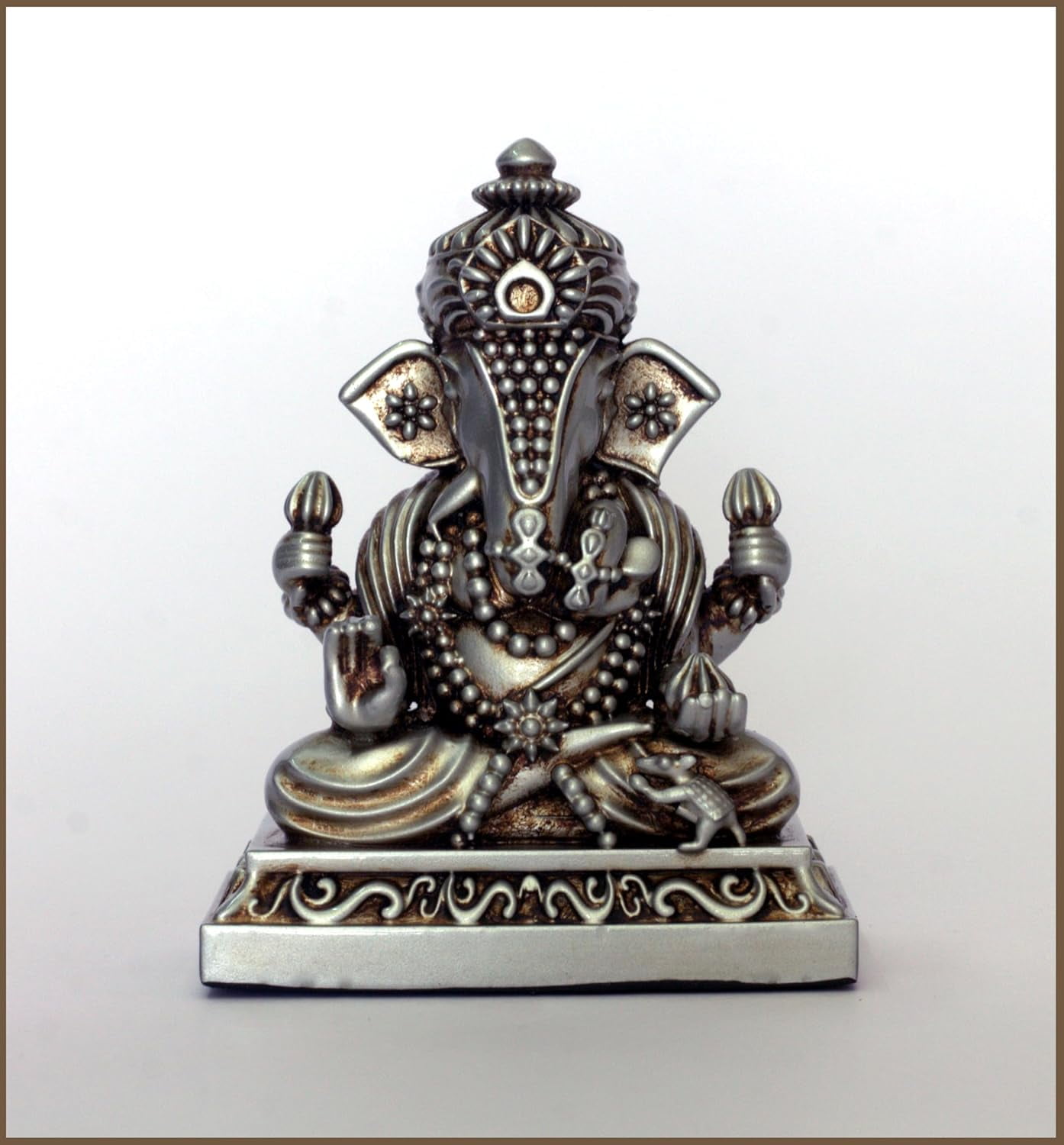 Copperhoard Ganesha Ji Murti Small Resin Antique Silver 3 Inches for ...