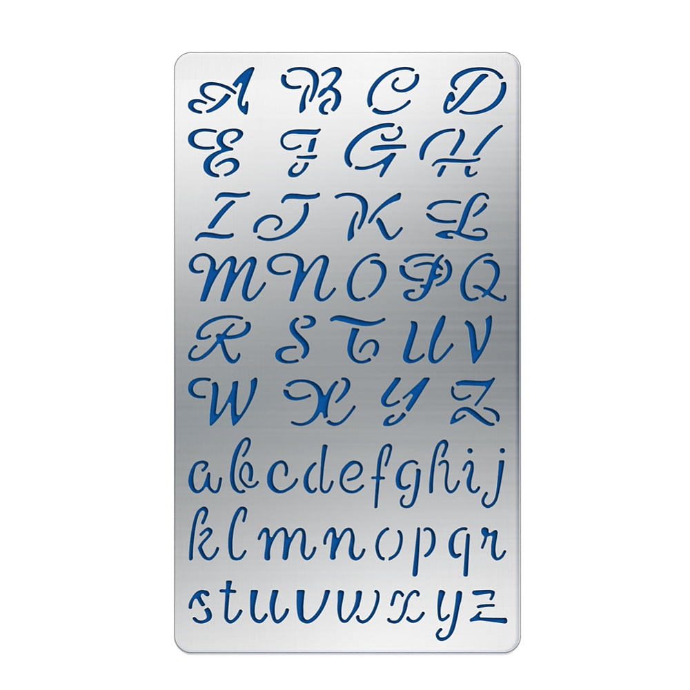 Copperplate Alphabet Number Pattern Stainless Steel Stencils 7x4Inch ...