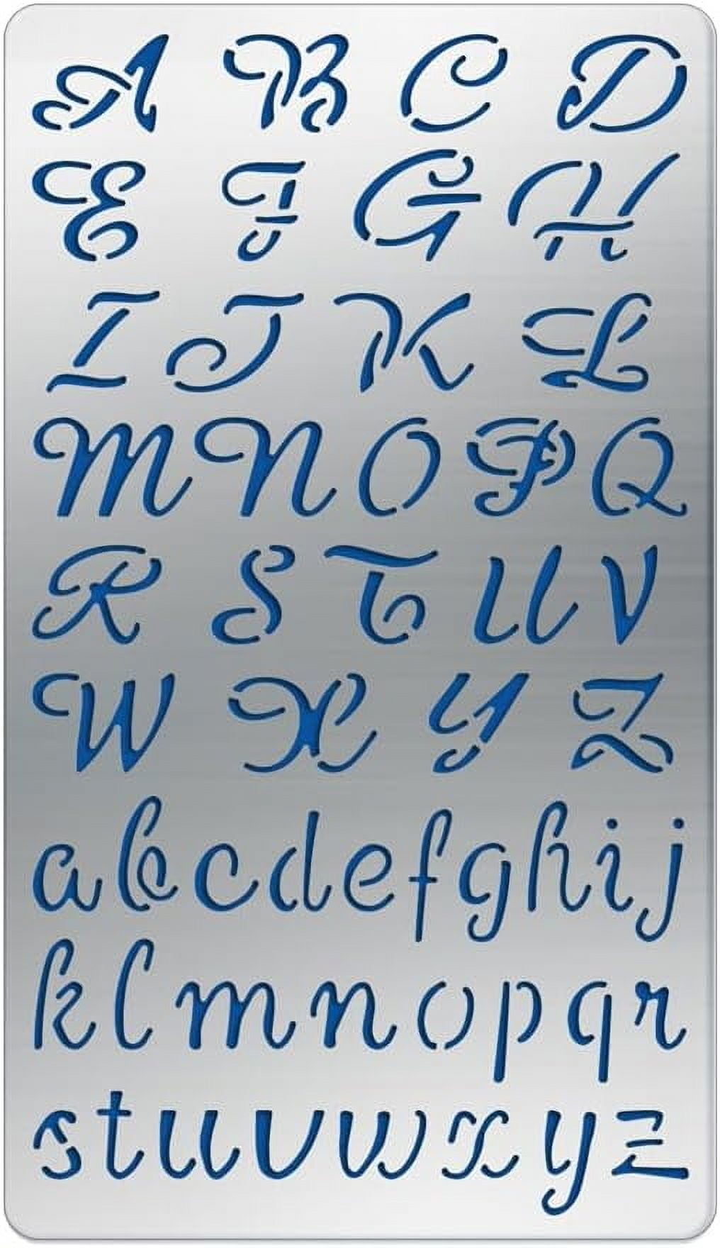 Copperplate Alphabet Number Pattern Stainless Steel Stencils 7x4Inch ...