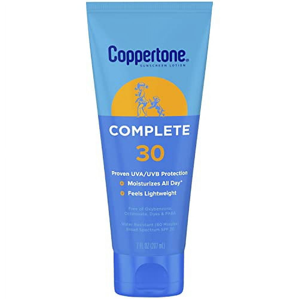 Coppertone COMPLETE SPF 30 Sunscreen Lotion, Lightweight, Moisturizing Sunscreen, Water ...