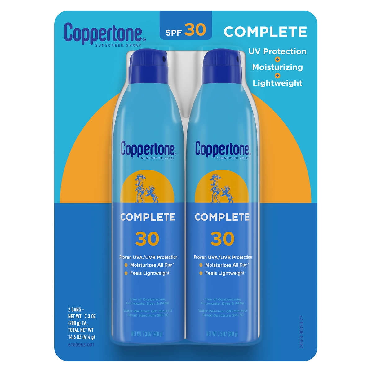 Coppertone Complete Sunscreen Spray SPF 30, 7.3 oz, 2-pack - Walmart ...