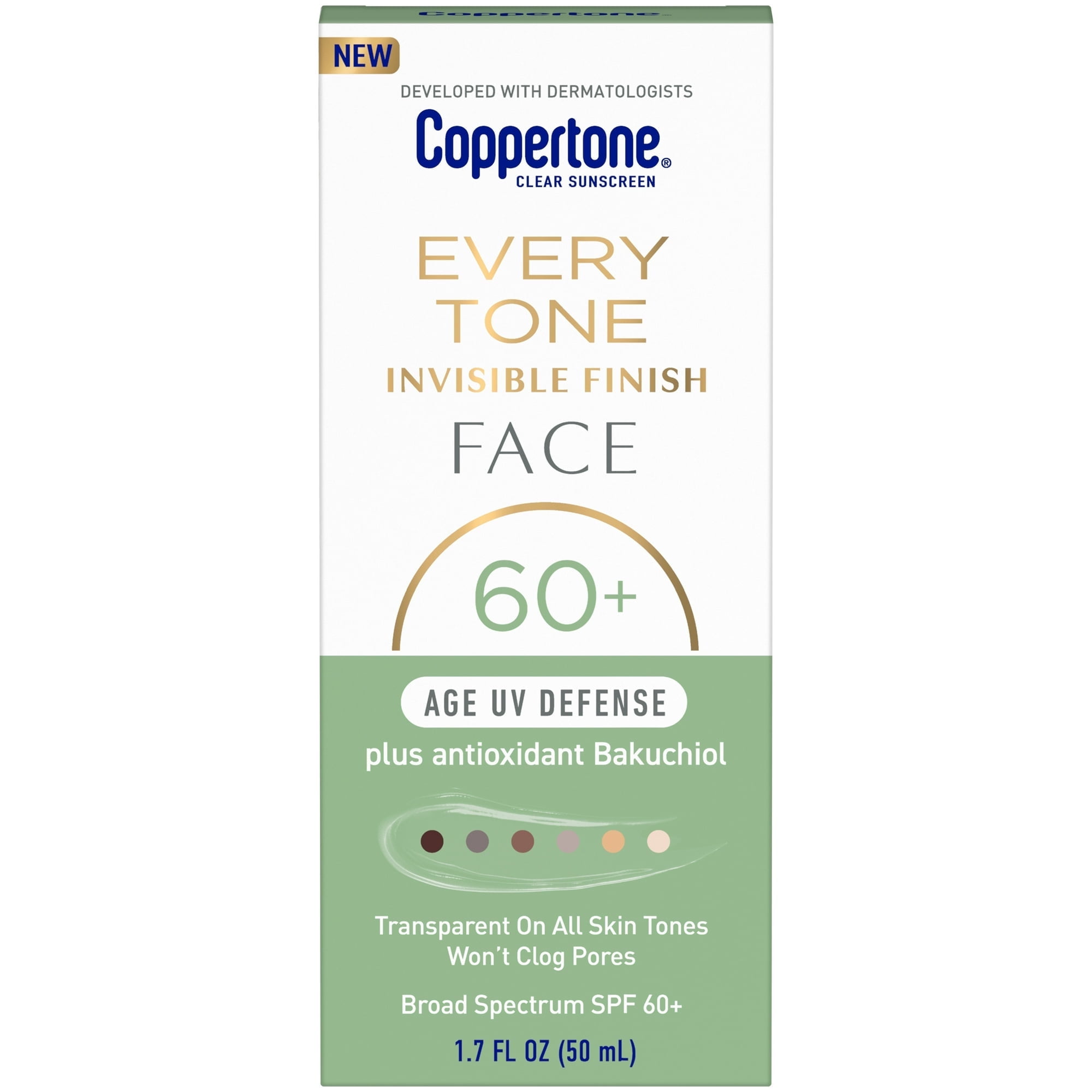 Coppertone Every Tone Invisible Finish Age UV Defense Face Sunscreen ...